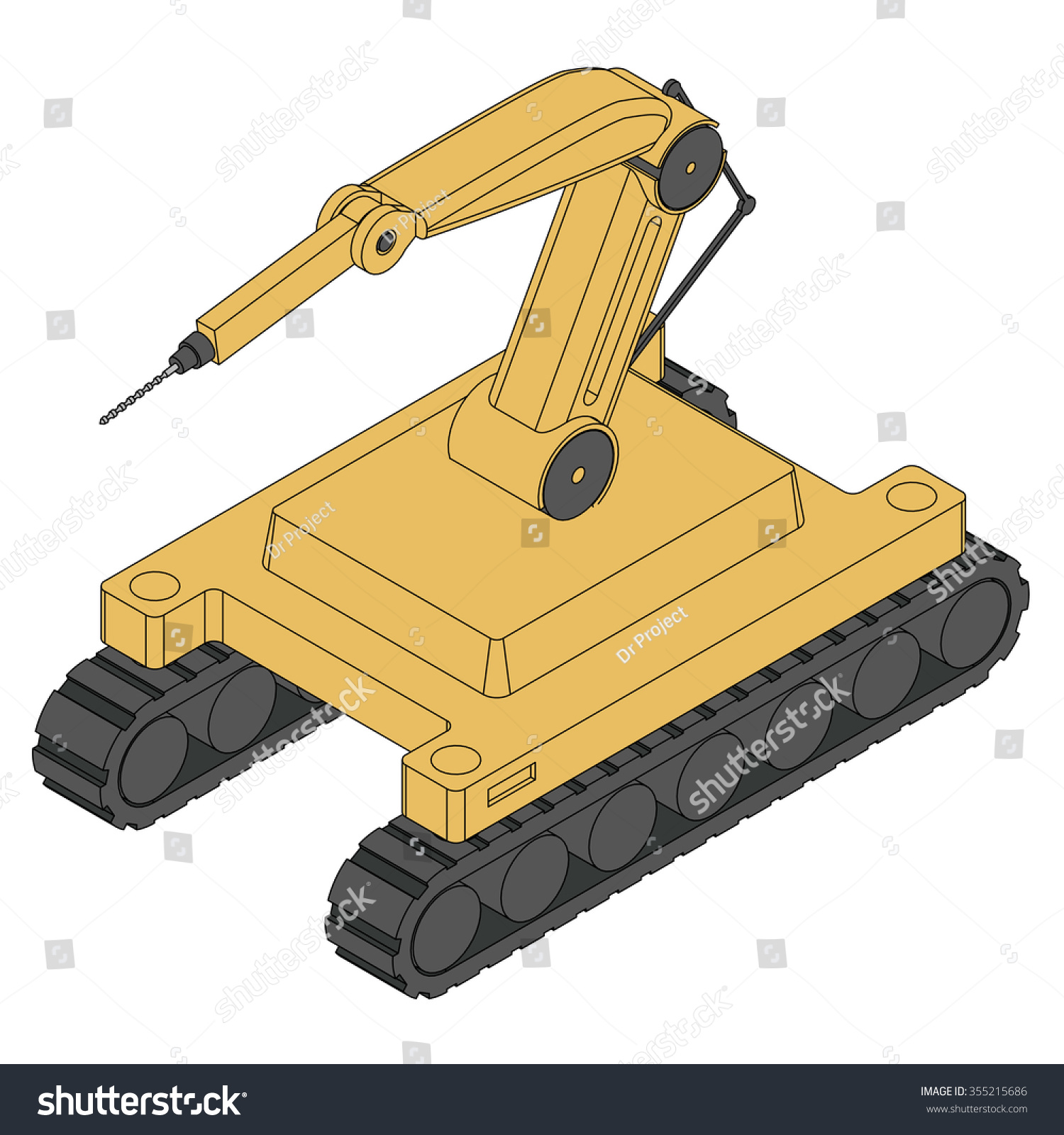 Selfpropelled Robot Drill Vector Illustration Stock Vector (Royalty ...