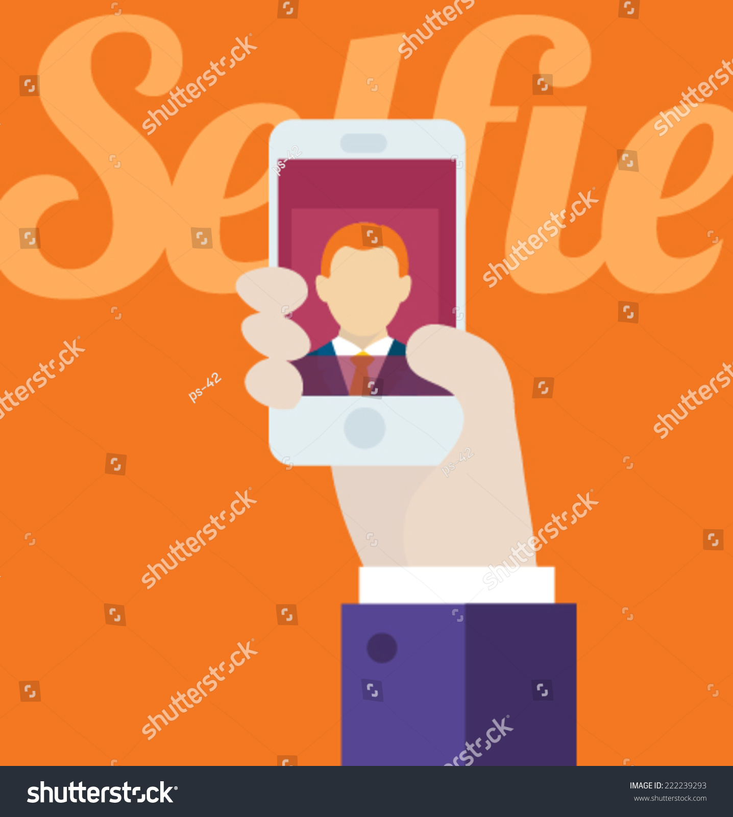 Selfie Poster Flat Style Vector Illustration Stock Vector (Royalty Free ...