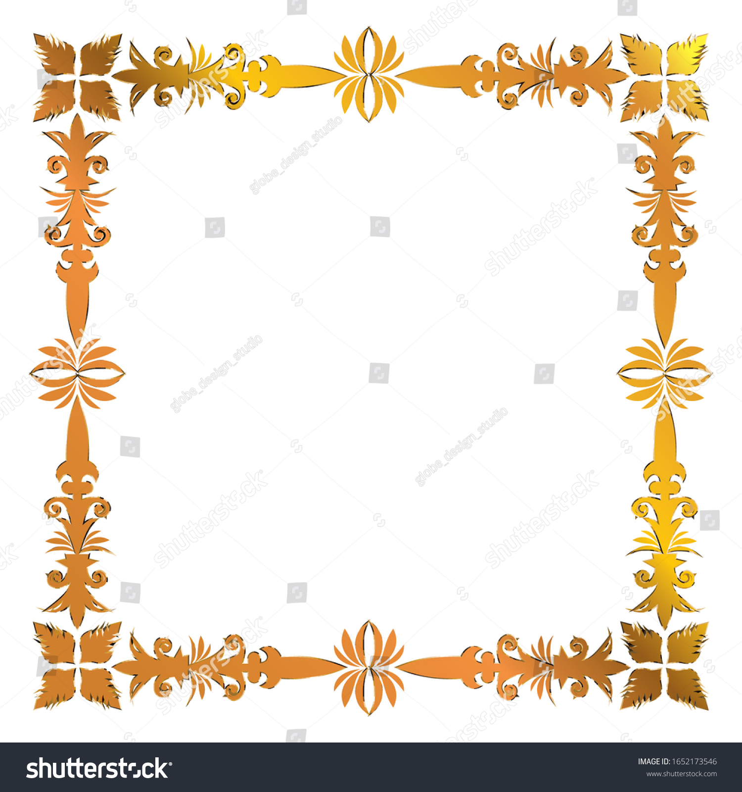 Semisolid Classical Decorative Rule Gorgeous Golden Stock Vector ...