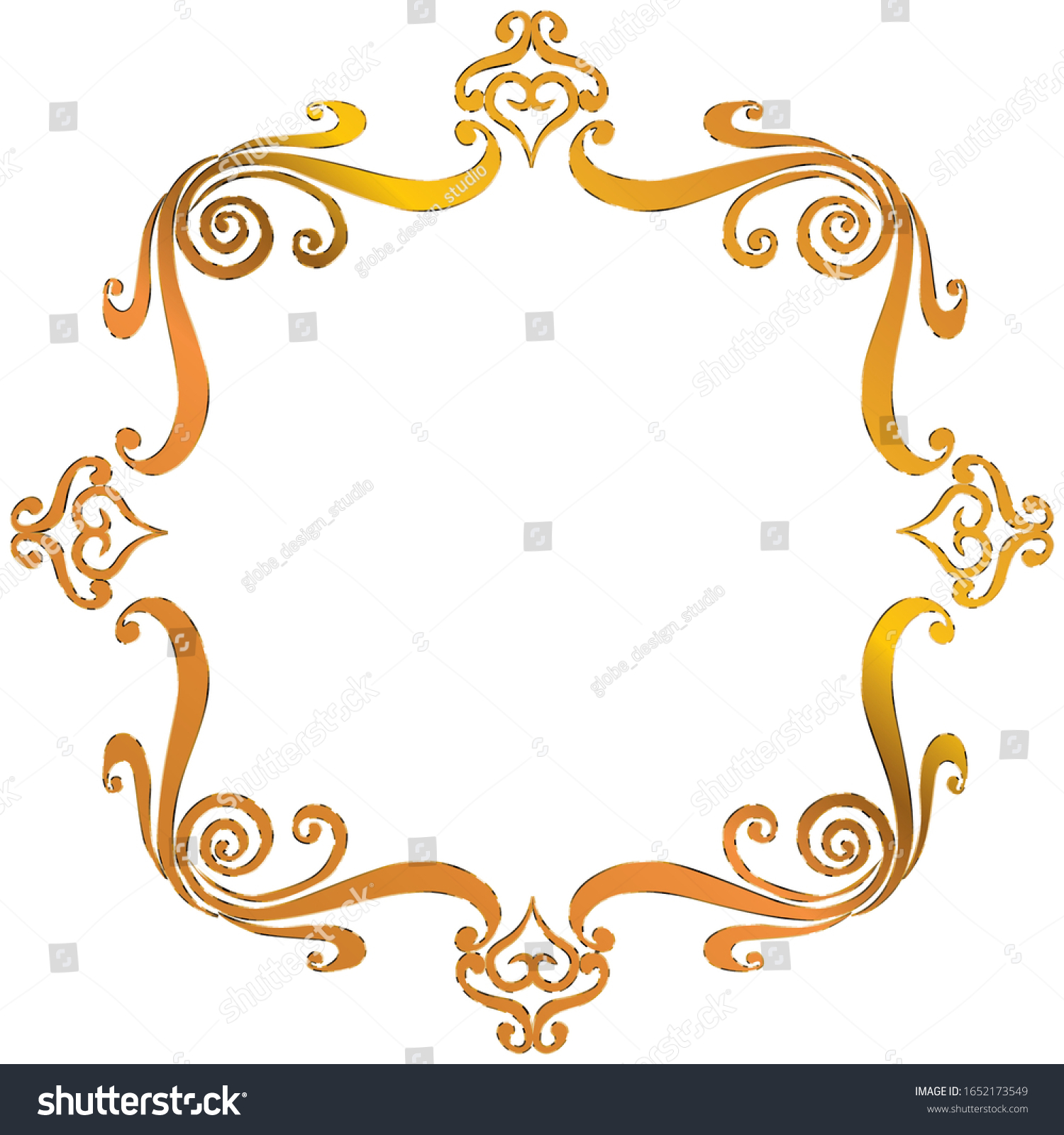 Semisolid Classical Decorative Rule Gorgeous Golden Stock Vector ...