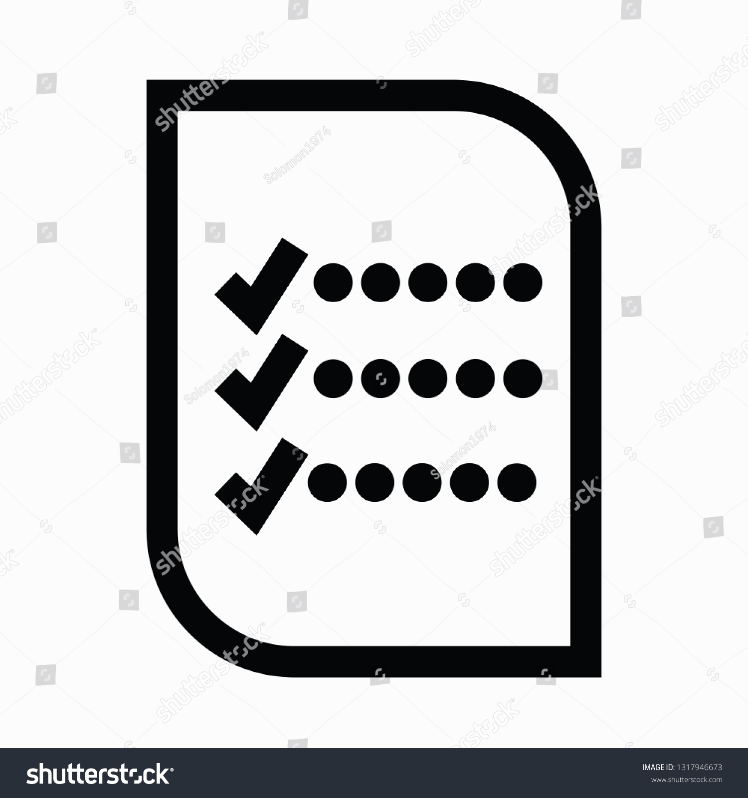 Semicircular Dots Icon Checklist Vector Icon Stock Vector (Royalty Free ...