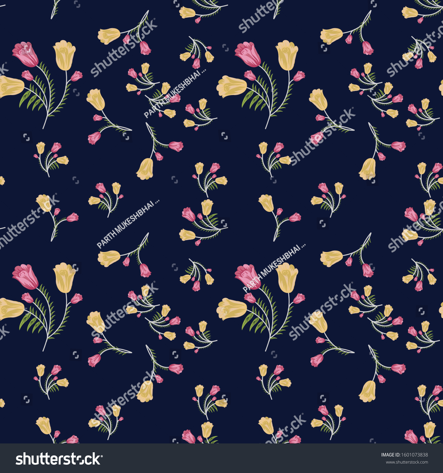Semless Small Vector Flower Design Pattern: เวกเตอร์สต็อก (ปลอดค่า ...