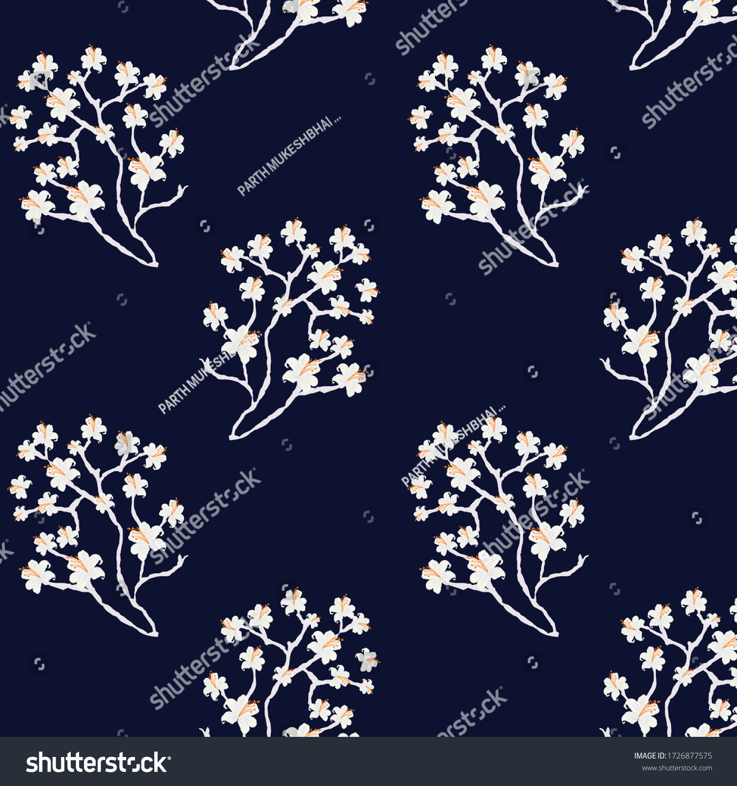 Semless Small Vector Flower Design Pattern: เวกเตอร์สต็อก (ปลอดค่า ...