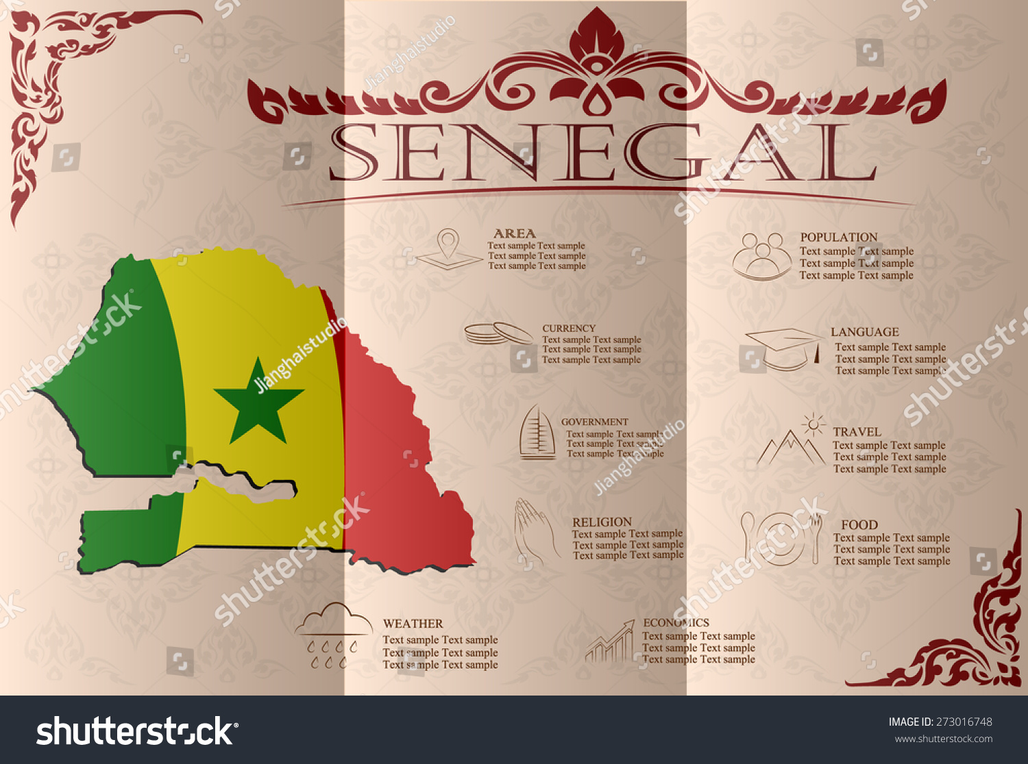 Senegal Infographics Statistical Data Sights Vector 库存矢量图（免版税）273016748 ...