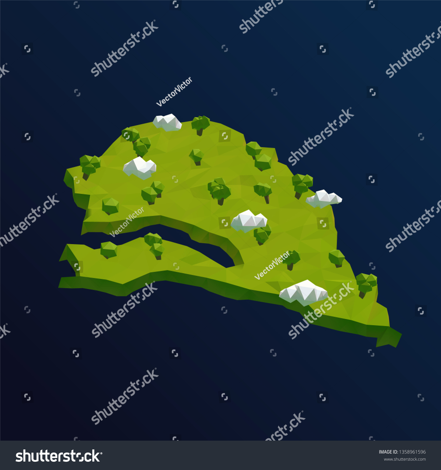 Senegal Vector Low Poly 3d Cartoon: vector de stock (libre de regalías ...