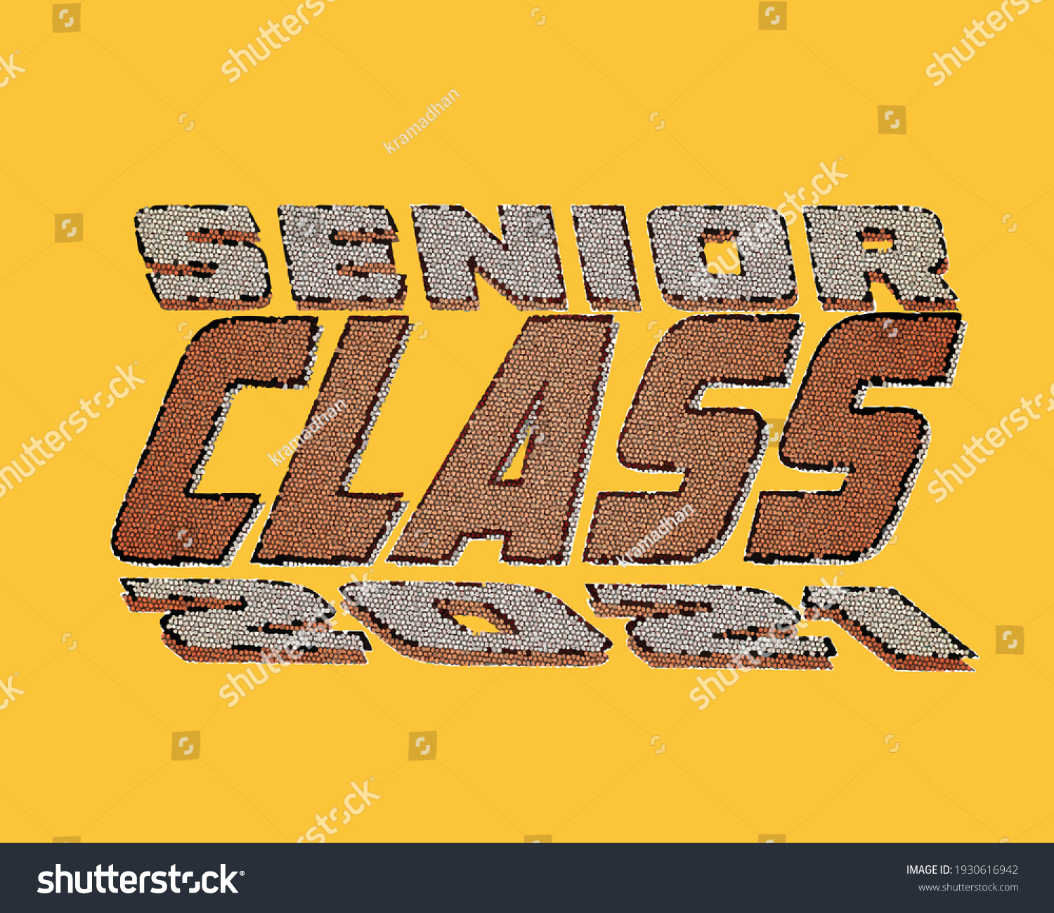 Senior Class 2021 Vintage Text Stock Vector (Royalty Free) 1930616942