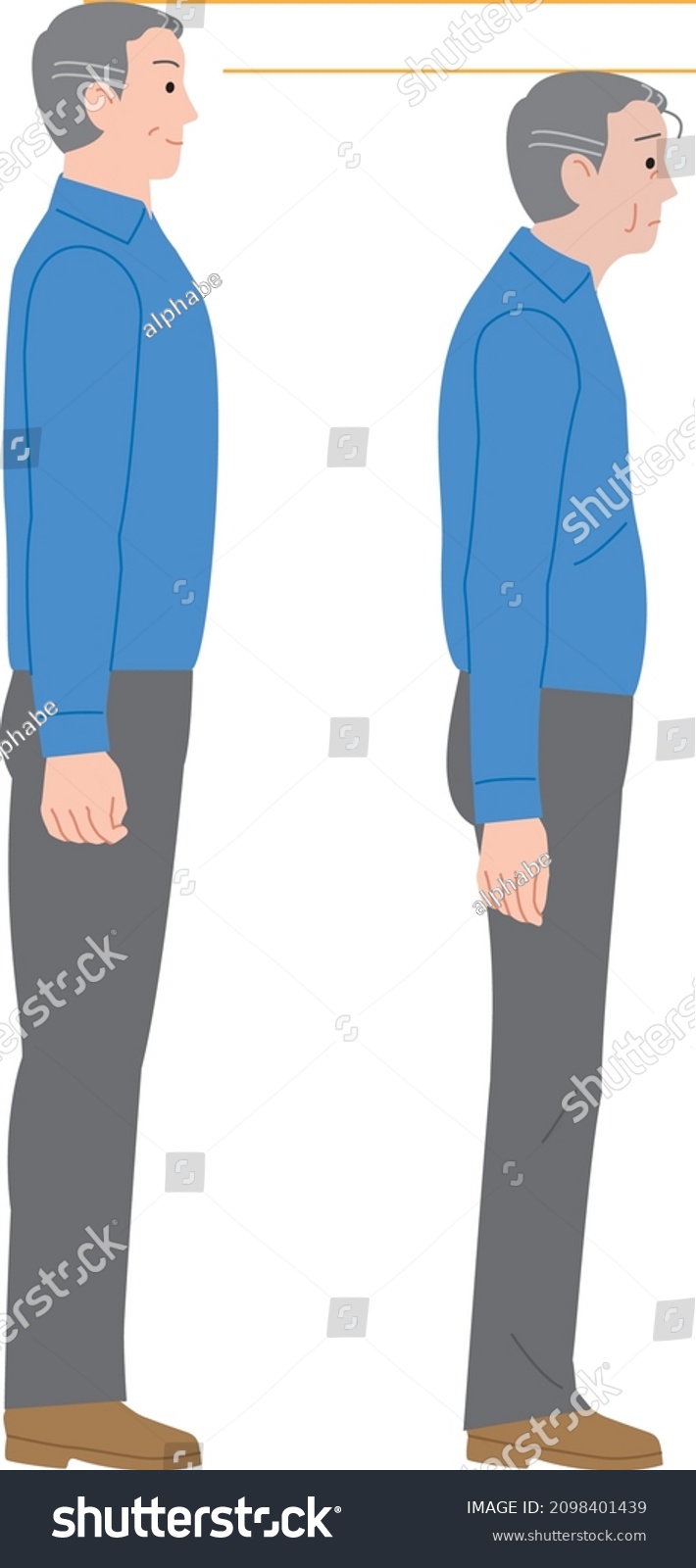 Senior Man Whose Height Has Shrunk Stock Vector (Royalty Free ...