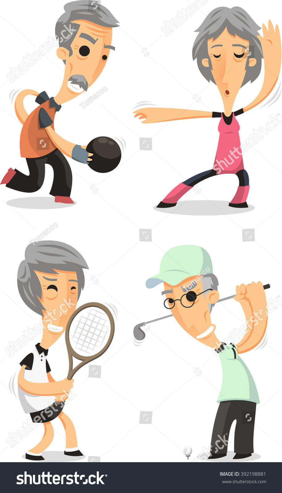 Senior People Doing Exercise Set Stock Vector (Royalty Free) 392198881 Senior People Doing Exercise Set Stock Vector (Royalty Free) 392198881