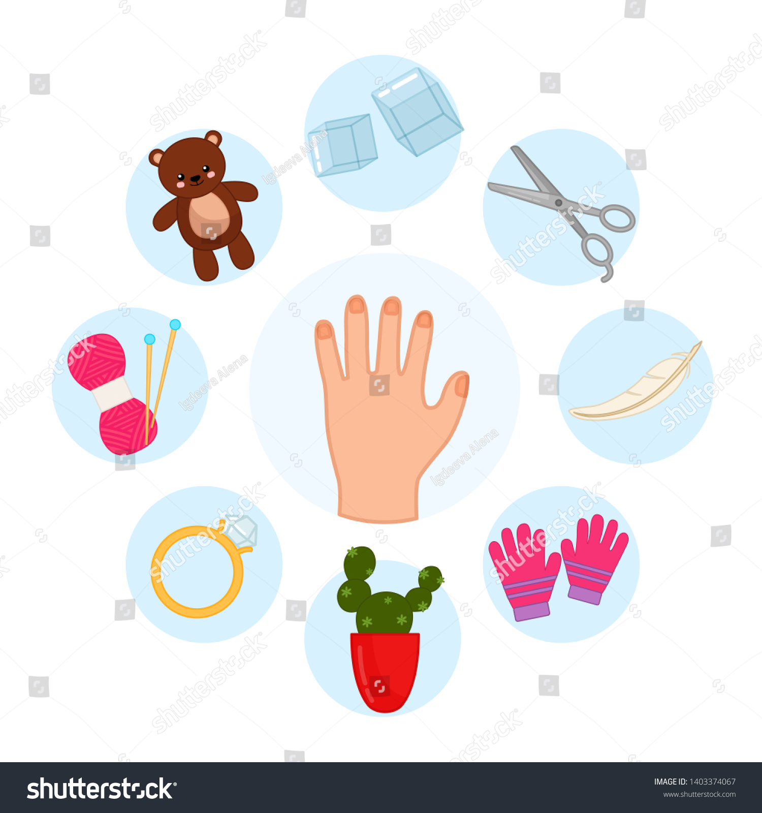 Sense Organs Touch Vector Illustration Stock Vector (Royalty Free ...