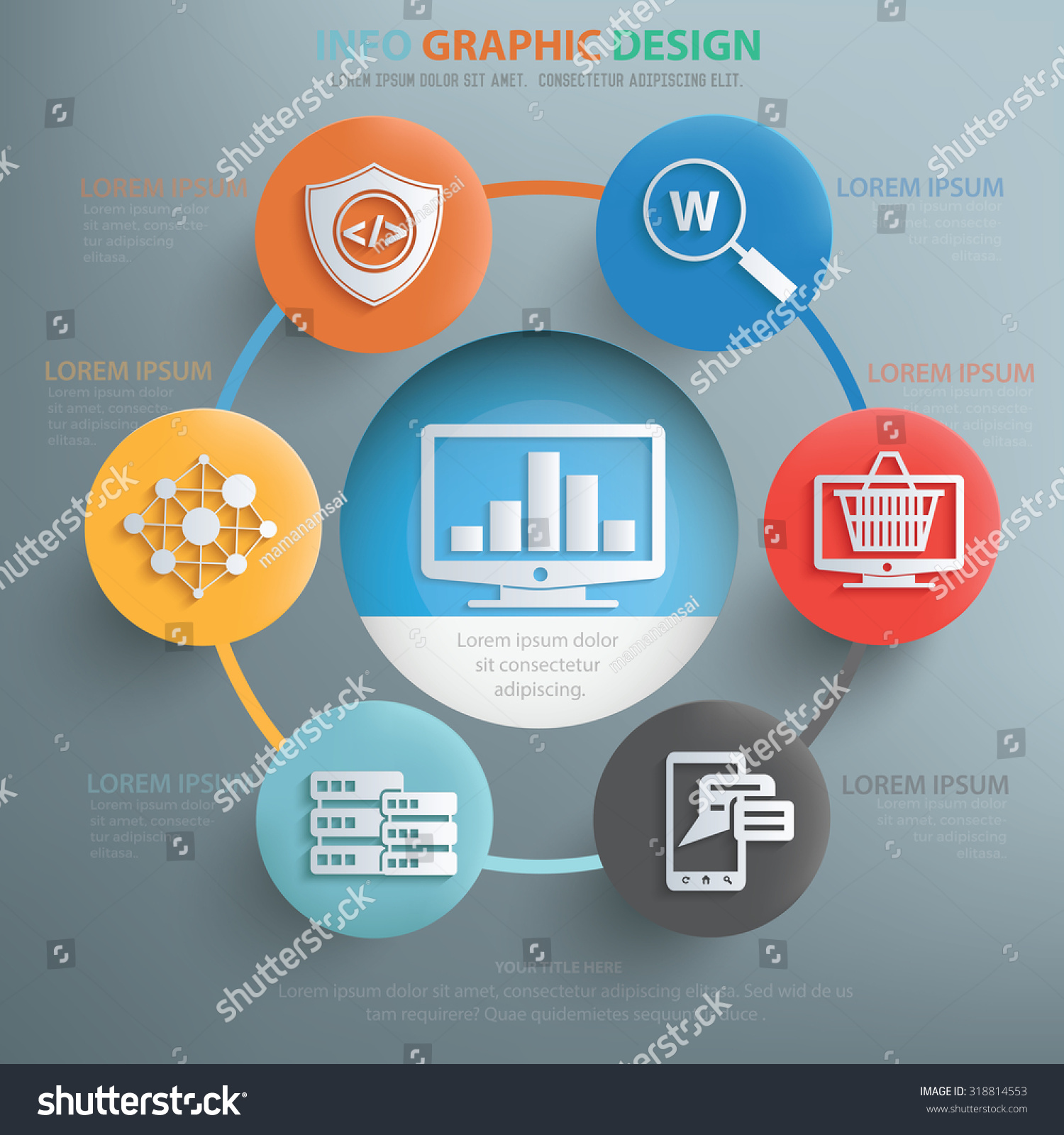 Seo Development Concept Designinfo Graphicvector Stock Vector (Royalty ...