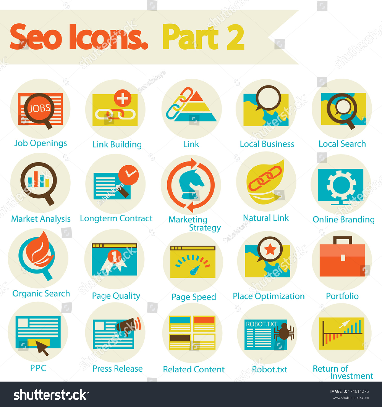 Seo Icons Set Part 2 Stock Vector 174614276 : Shutterstock