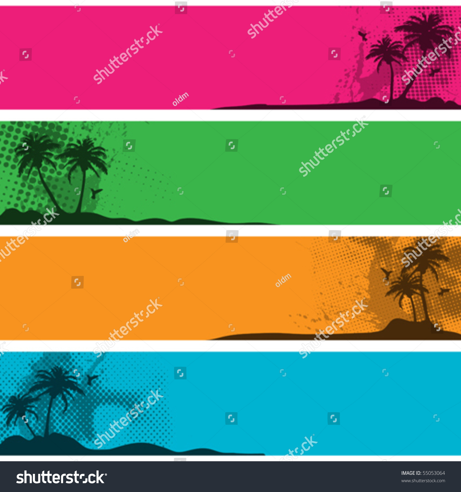 Separated Tropical Banners Stock Vector (Royalty Free) 55053064 ...
