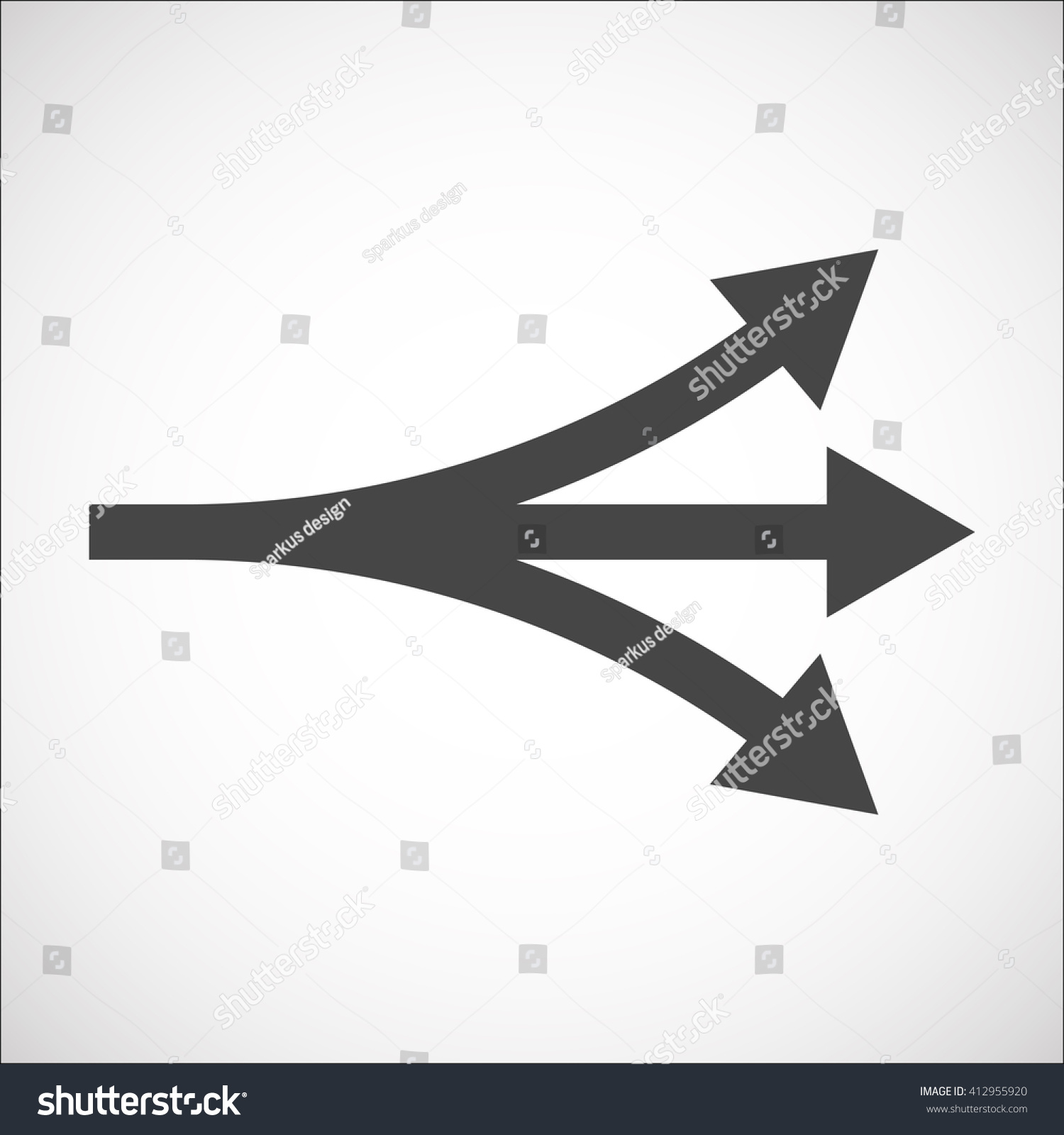 Separation Icon Arrows Explanation Complication Forking Stock Vector ...