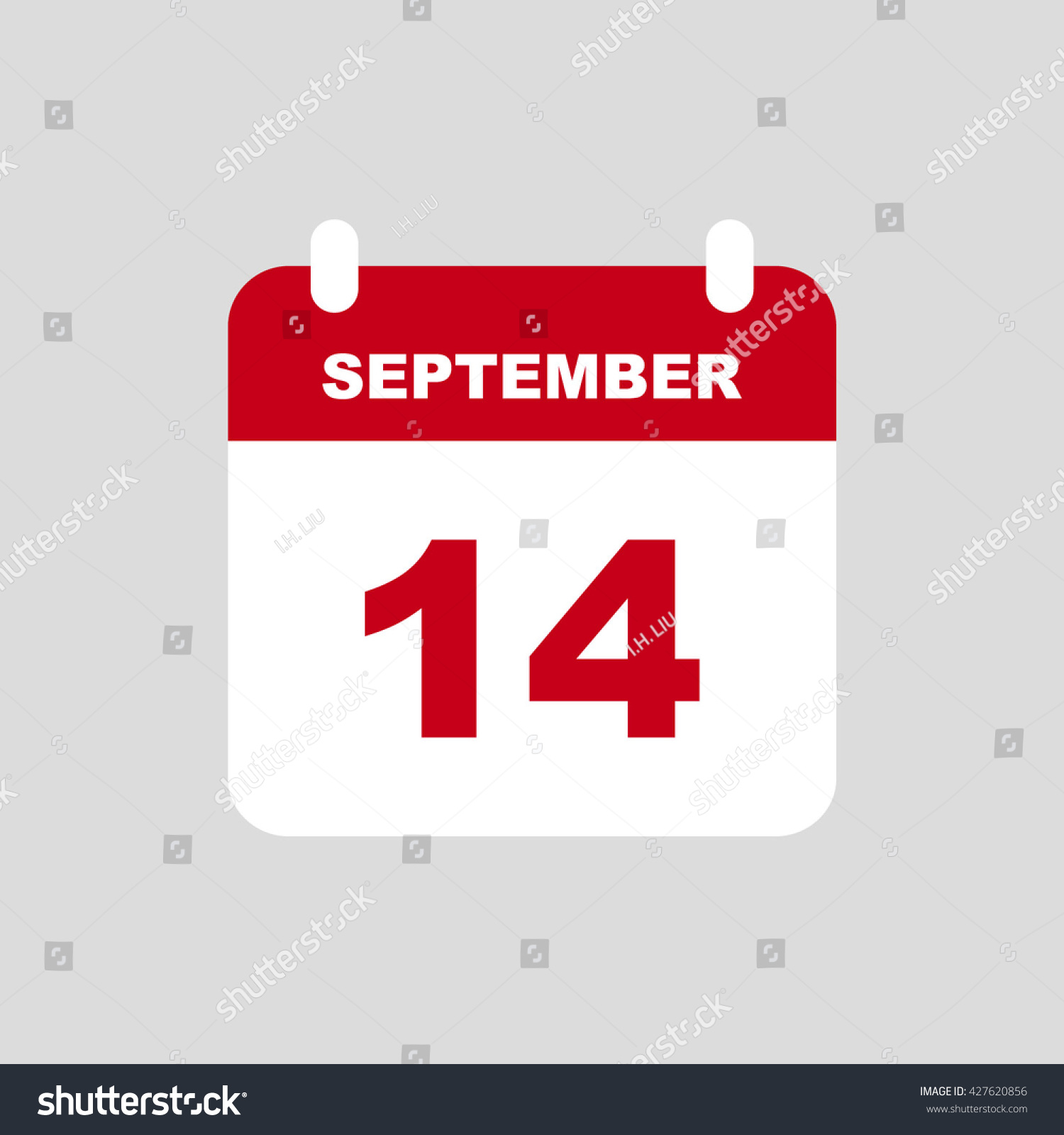 September 14 Calendar Icon Stock Vector (Royalty Free) 427620856