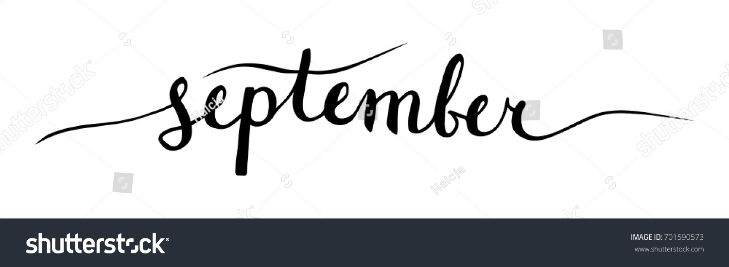 September Hand Lettering Vector Ink Stock Vector (Royalty Free ...