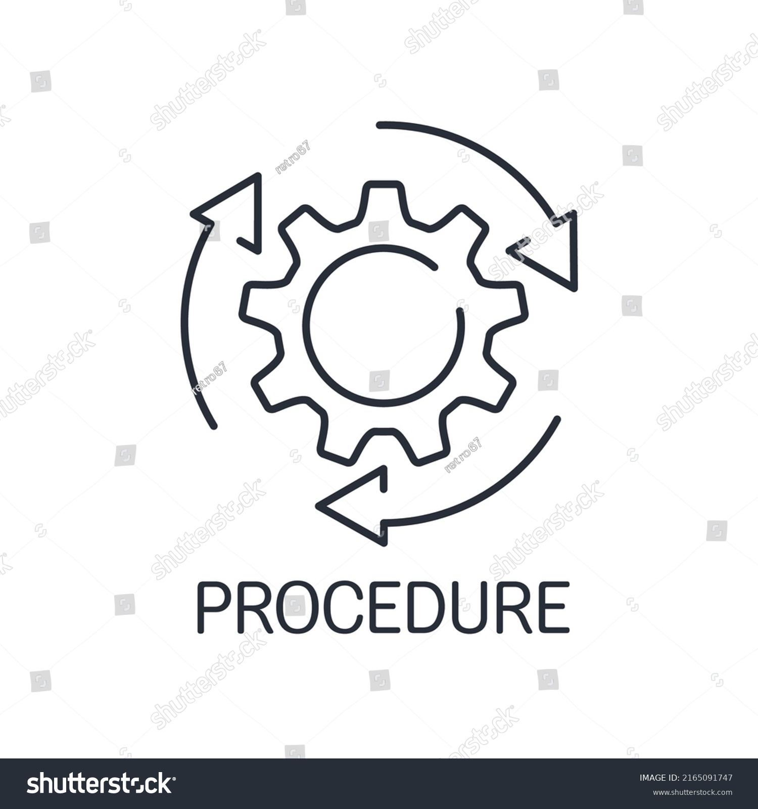 Sequencing Standard Procedure Vector Linear Icon Stock Vector (Royalty ...