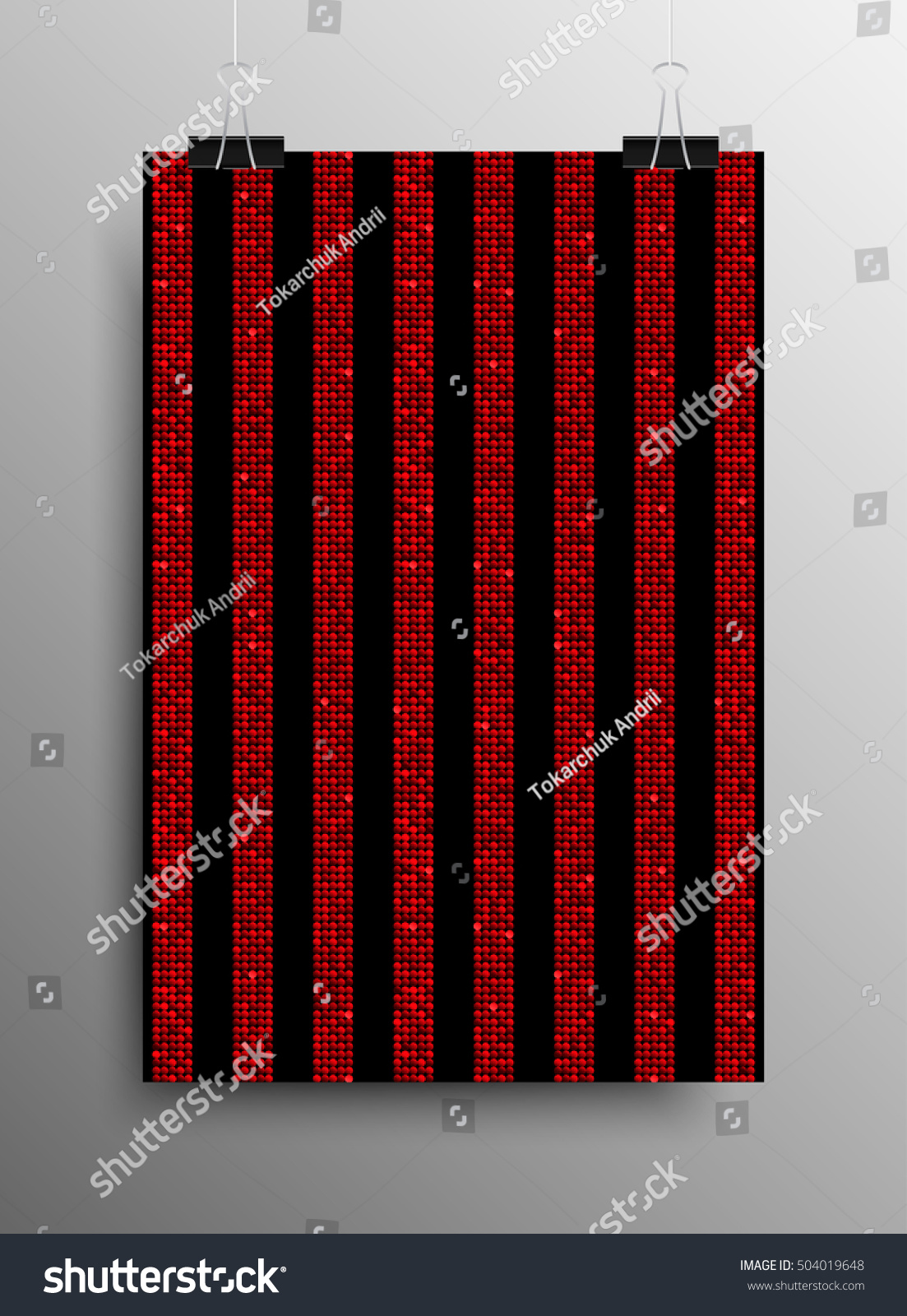 Sequins Red Poster Template Parallel Vertical Stock Vector (Royalty ...