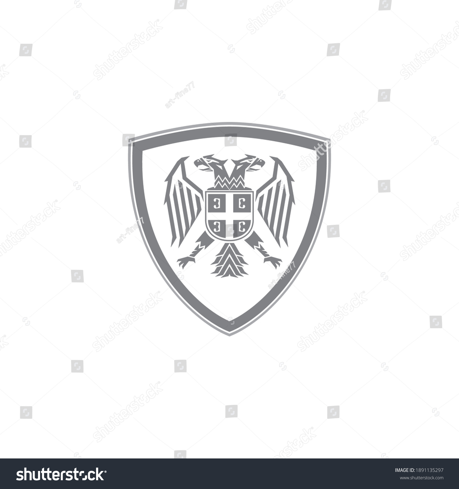Serbian Eagle Logo Vector Shield Shape: เวกเตอร์สต็อก (ปลอดค่าลิขสิทธิ์ ...
