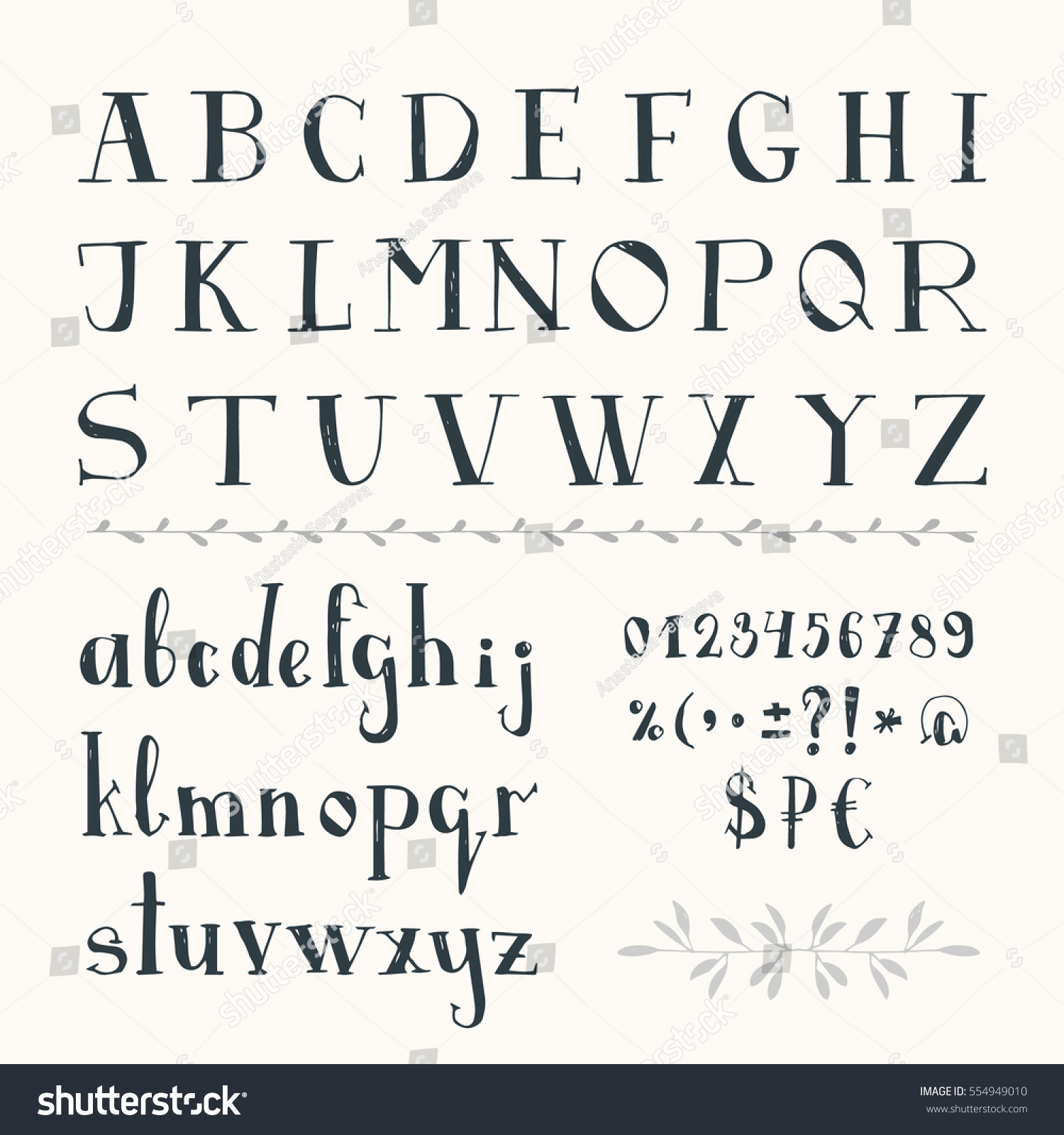 Serif Hand Drawn Font Vector Isolated: Vector có sẵn (miễn phí bản ...