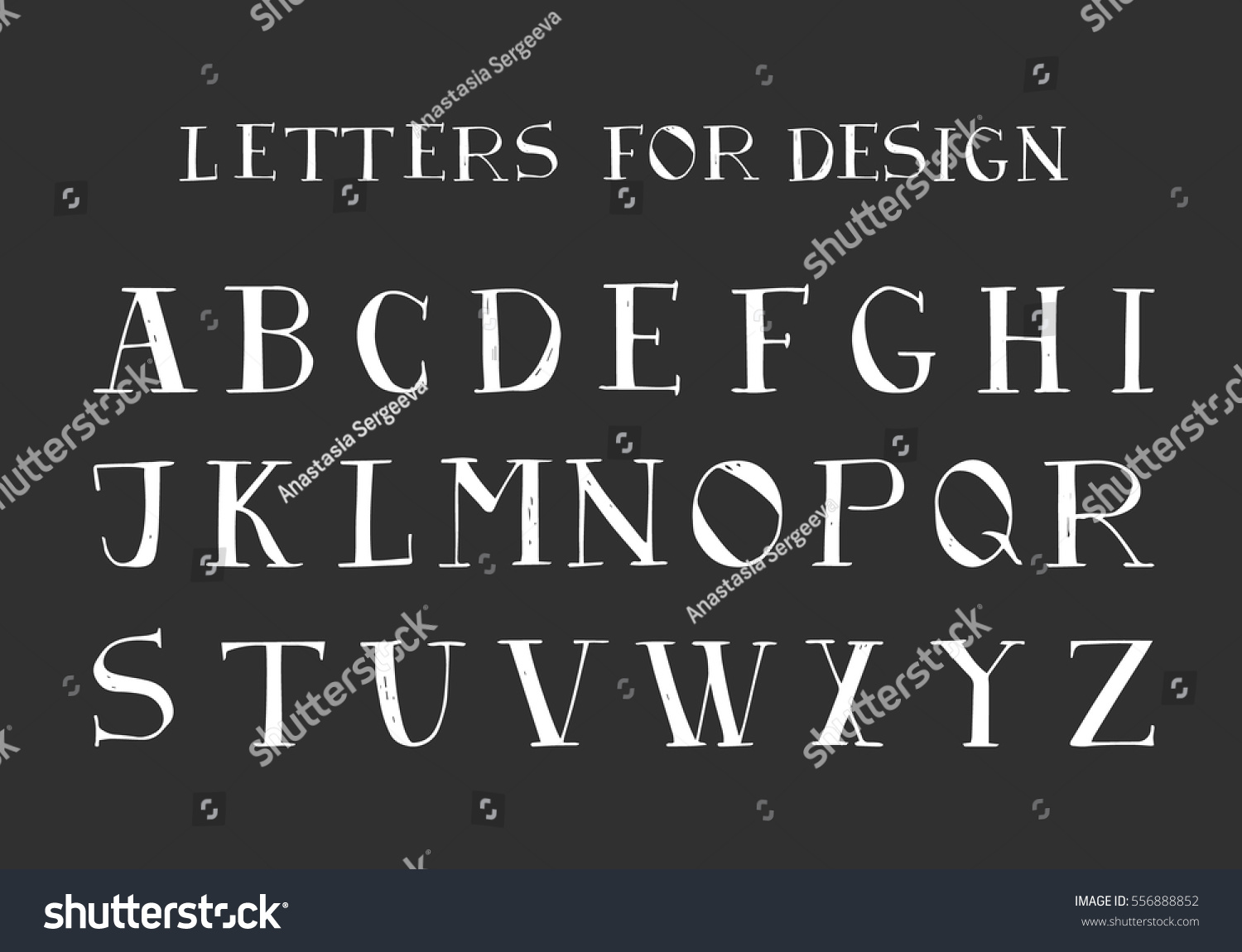 Serif Hand Drawn Font Vector Isolated Stock Vector (Royalty Free) 556888852