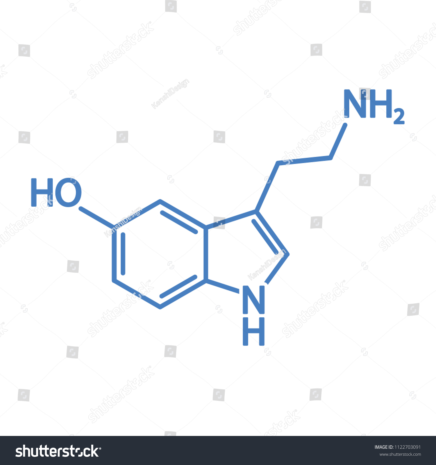 Serotonin Molecular Structural Chemical Formula Vector Stock Vector ...