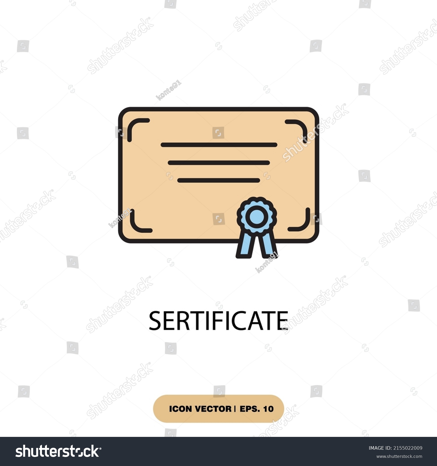 Sertificate Icons Symbol Vector Elements Infographic Stock Vector ...