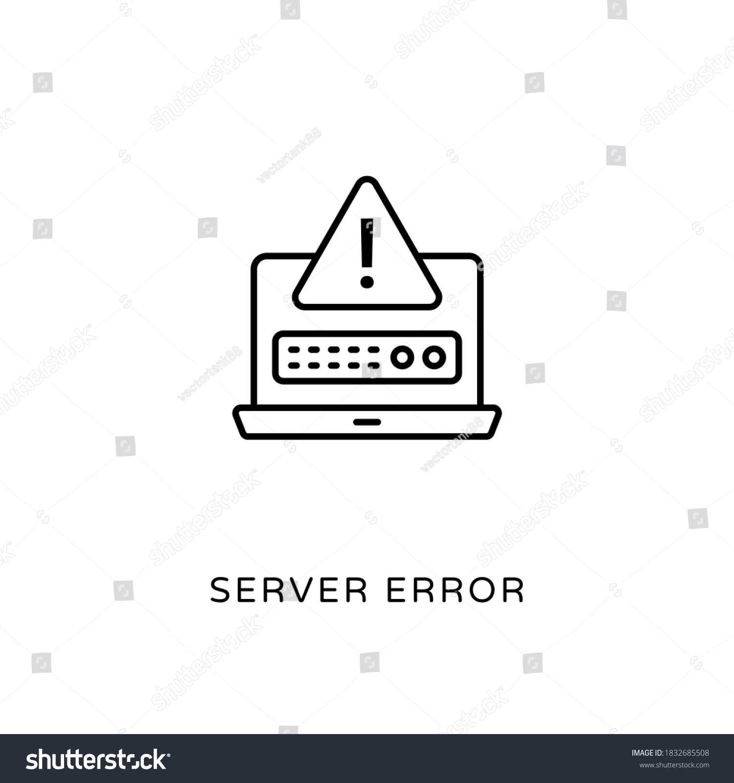 Icono de Error de servidor en: vector de stock (libre de regalías ...