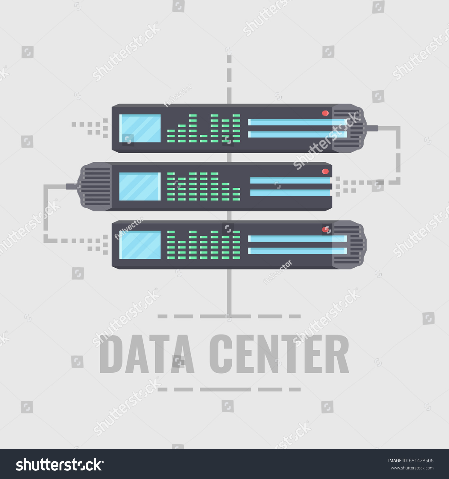 Server Farm Stack Server Rack Flat Stock Vector (Royalty Free ...
