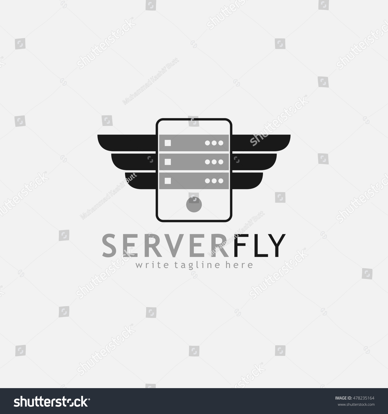 Server Fly Logo Available Vectorillustration Stock Vector (Royalty Free ...
