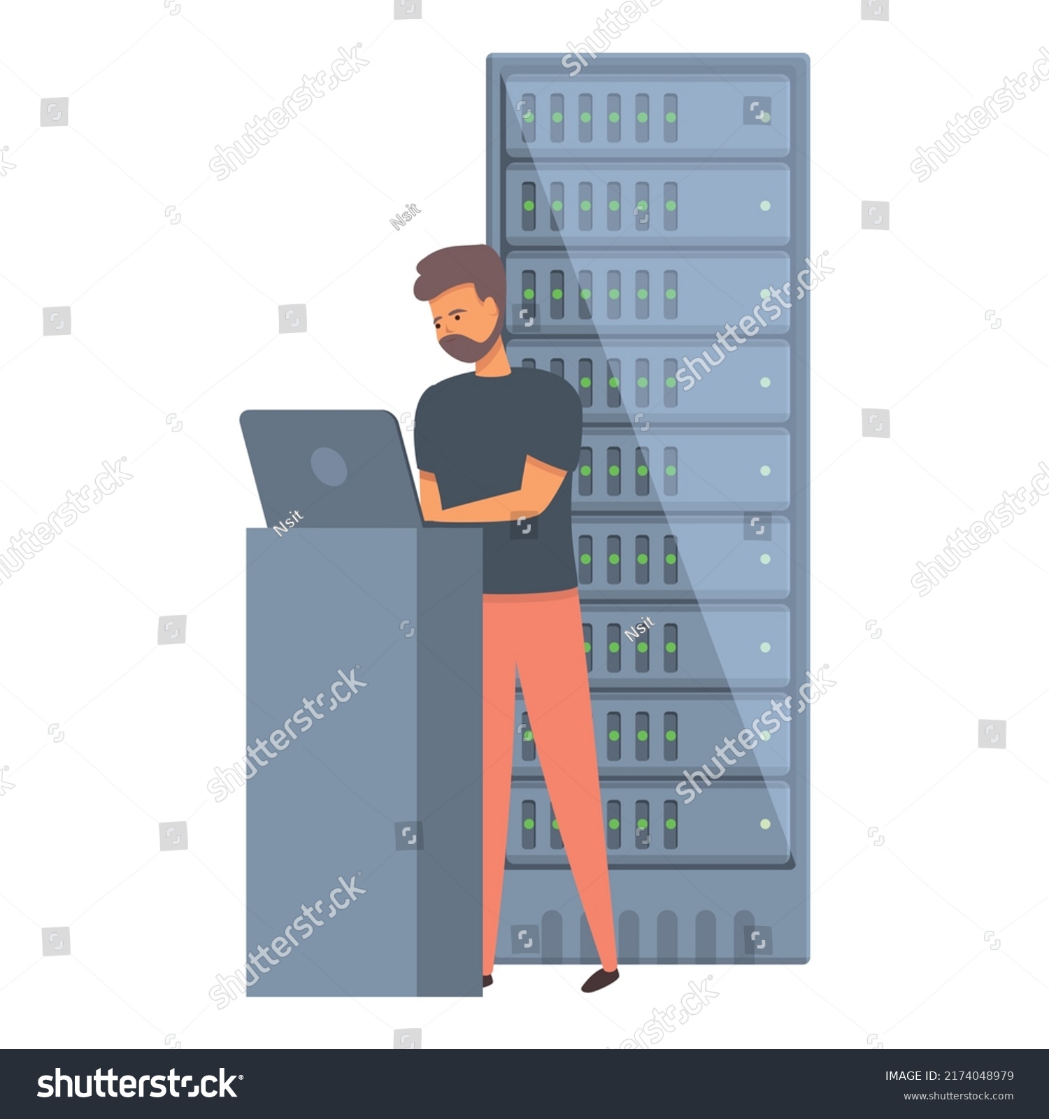 Server Icon Cartoon Vector Computer System Stock Vector (Royalty Free ...
