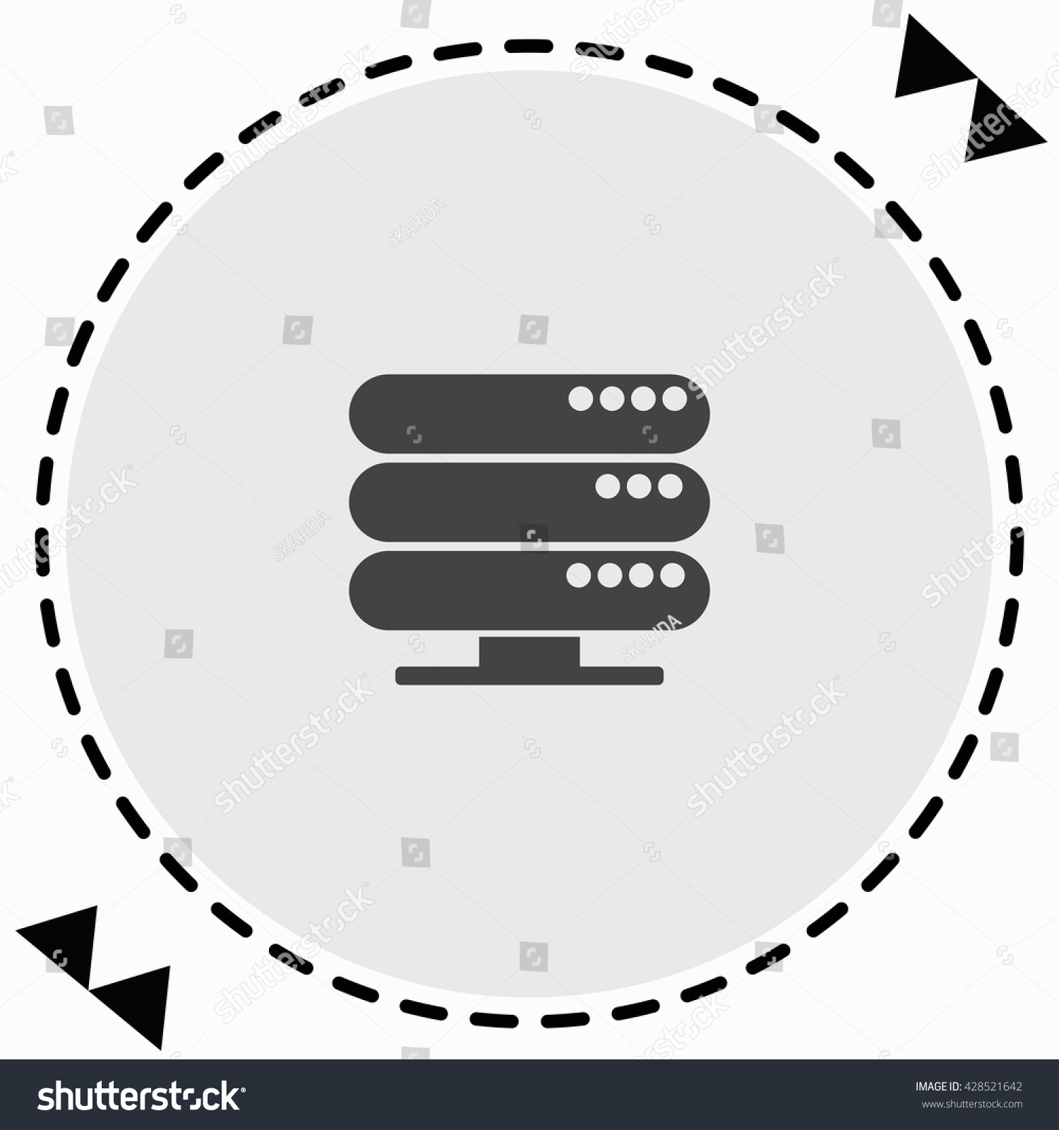 Server Icon Flat Design Isolated Illustration Stock Vector (Royalty ...