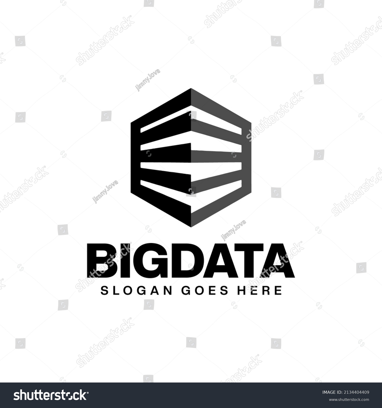 Server Logo Design Template Big Data Stock Vector (Royalty Free ...
