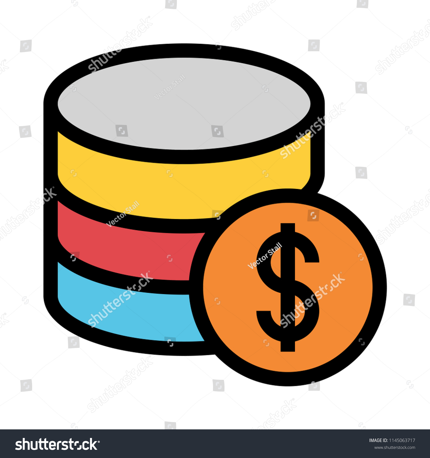 Server Payment Vector Line Colour Icon Stock Vector (Royalty Free ...