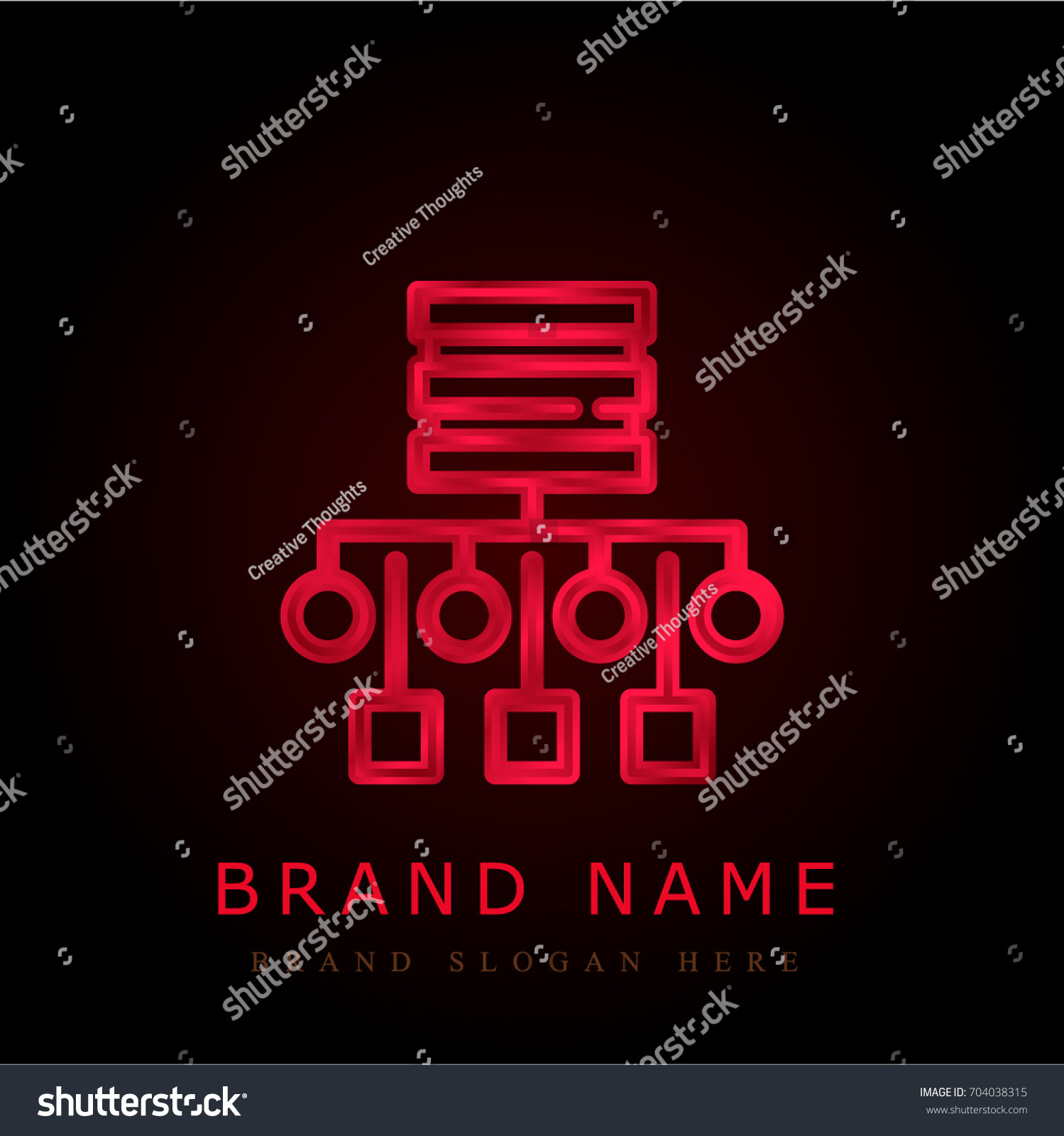 Server Red Chromium Metallic Logo Stock Vector (Royalty Free) 704038315 ...