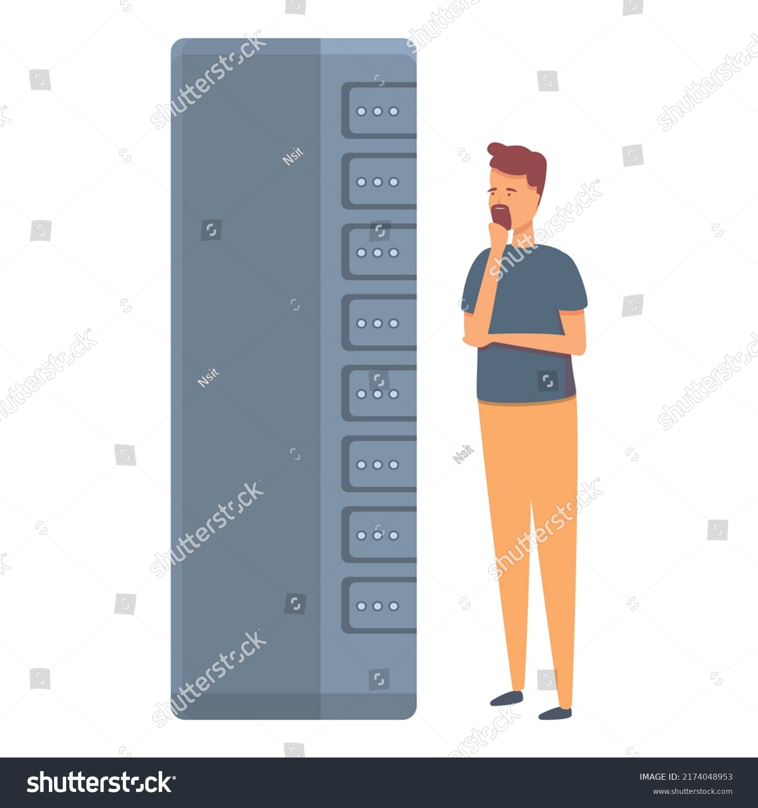 Server Repair Icon Cartoon Vector Computer Stock Vector (Royalty Free ...