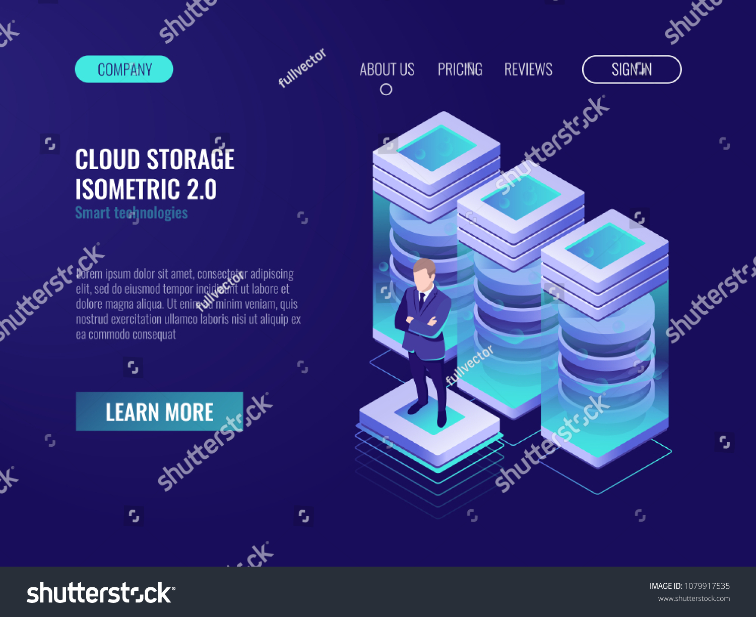 Server Room Cloud Data Storage Datacenter Stock Vector (Royalty Free ...
