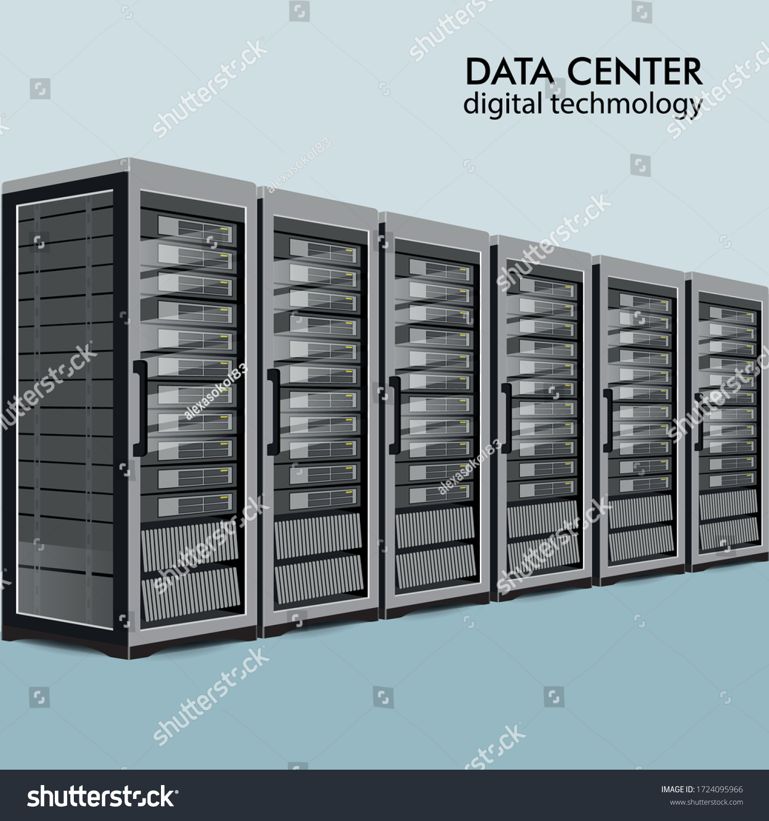 Vektor Stok Server Room Concept Data Bank Center (Tanpa Royalti ...