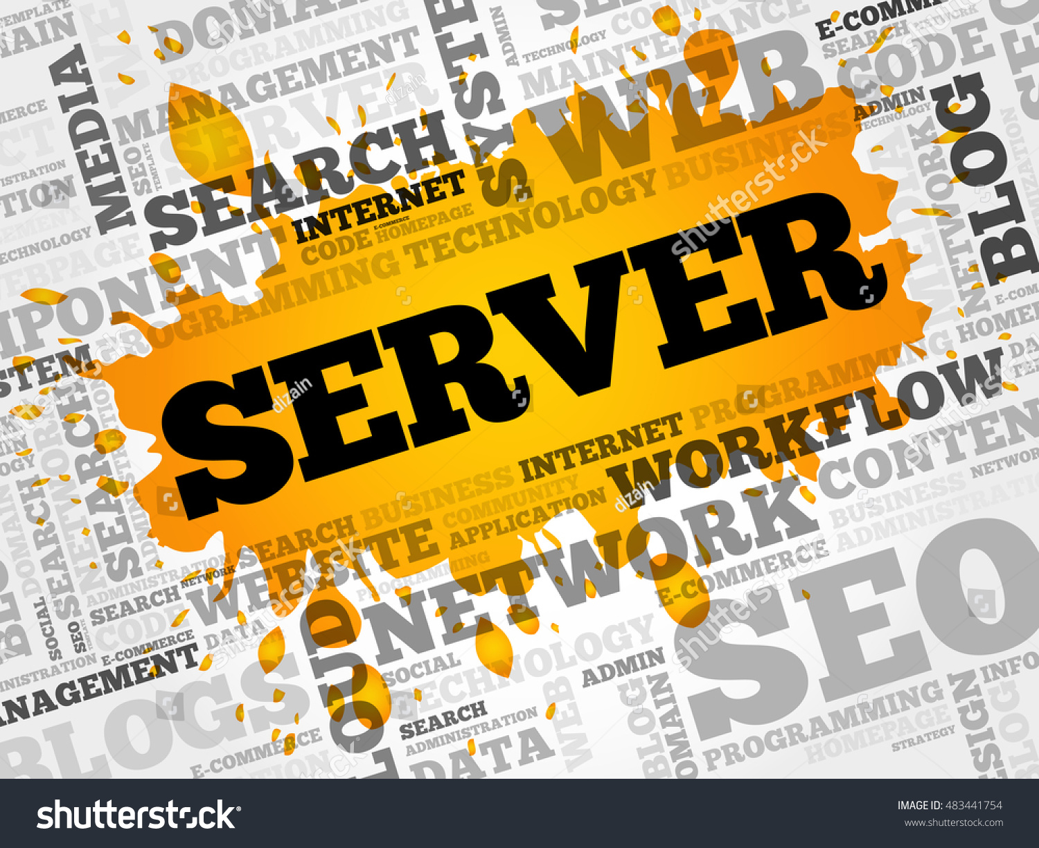 Server Word Cloud Collage Business Concept Stock Vector (Royalty Free ...