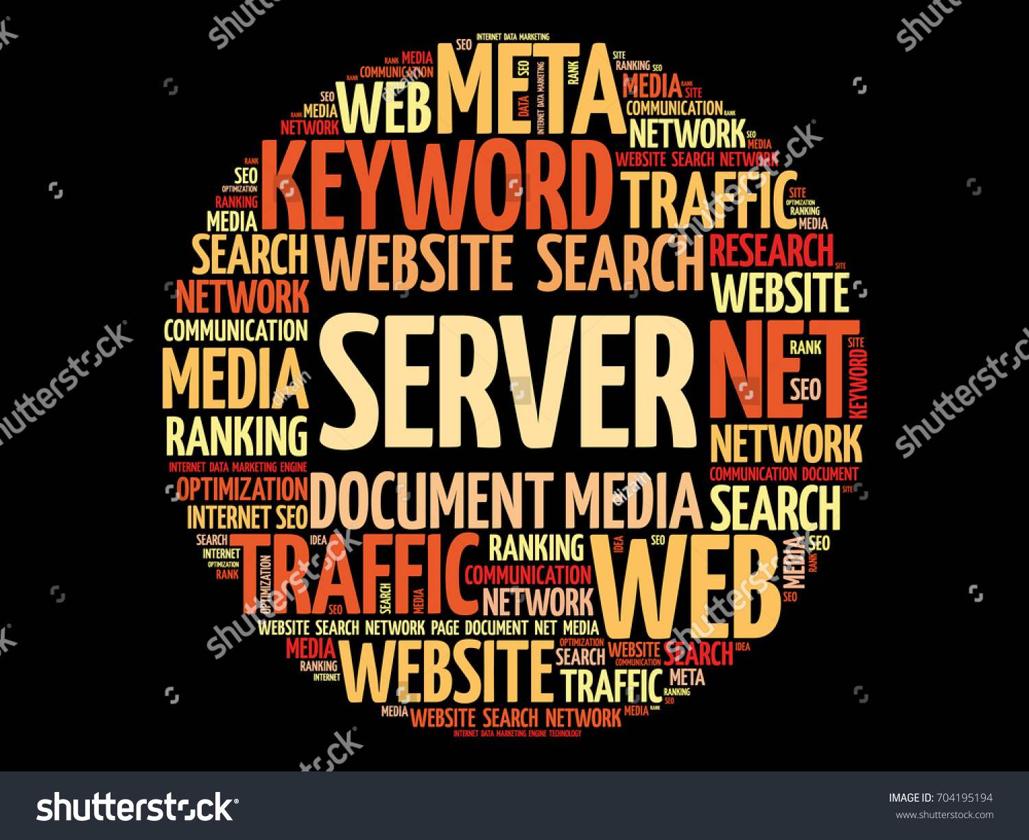 Server Word Cloud Collage Technology Business Stock Vector (Royalty ...