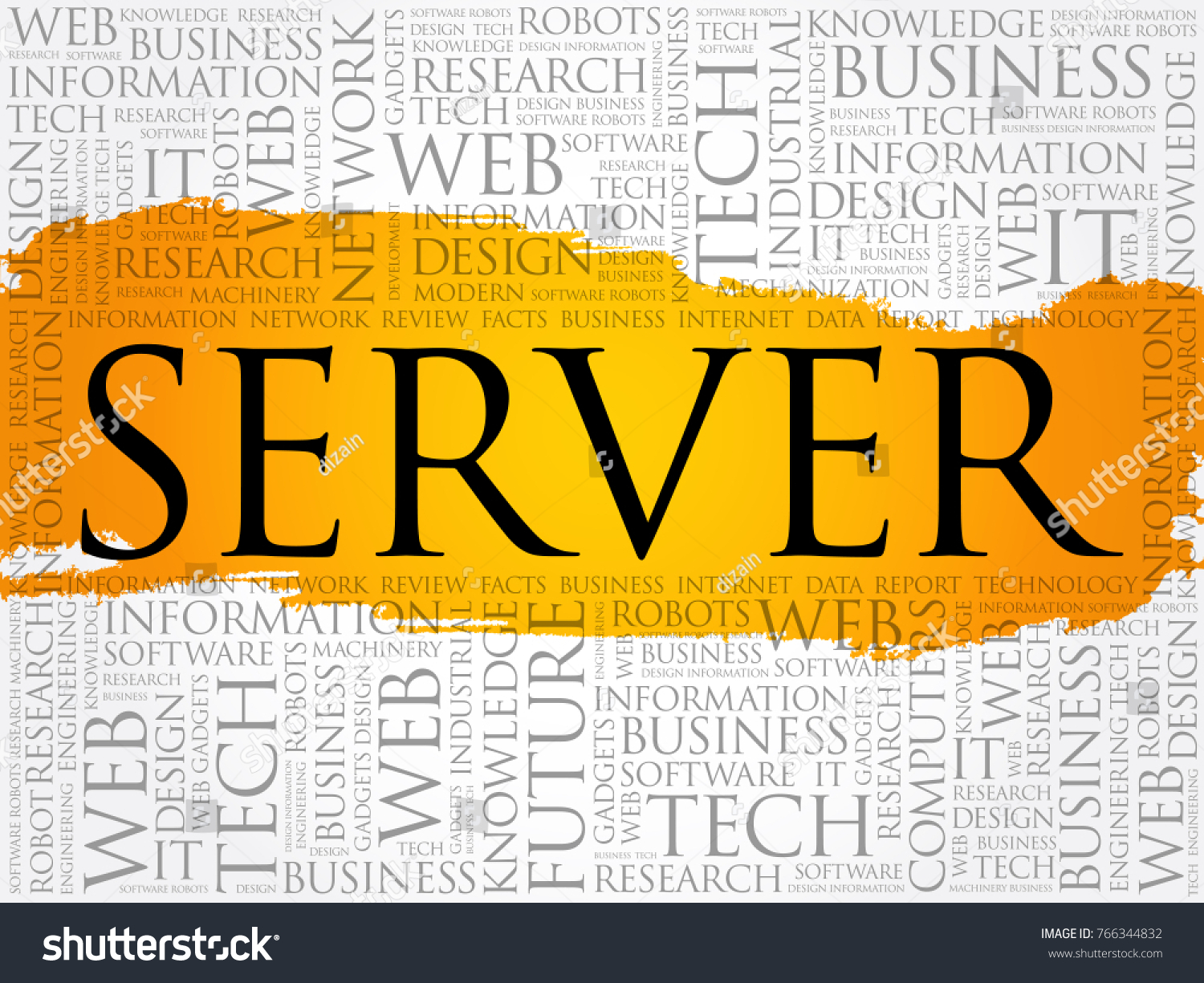 Server Word Cloud Collage Technology Business Stock Vector (Royalty ...