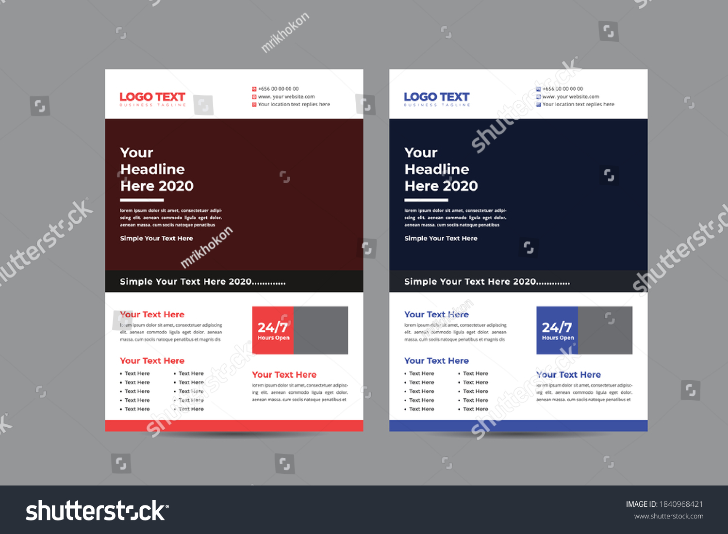 Service Flyer Design Template Vector Illustration Stock Vector (Royalty ...