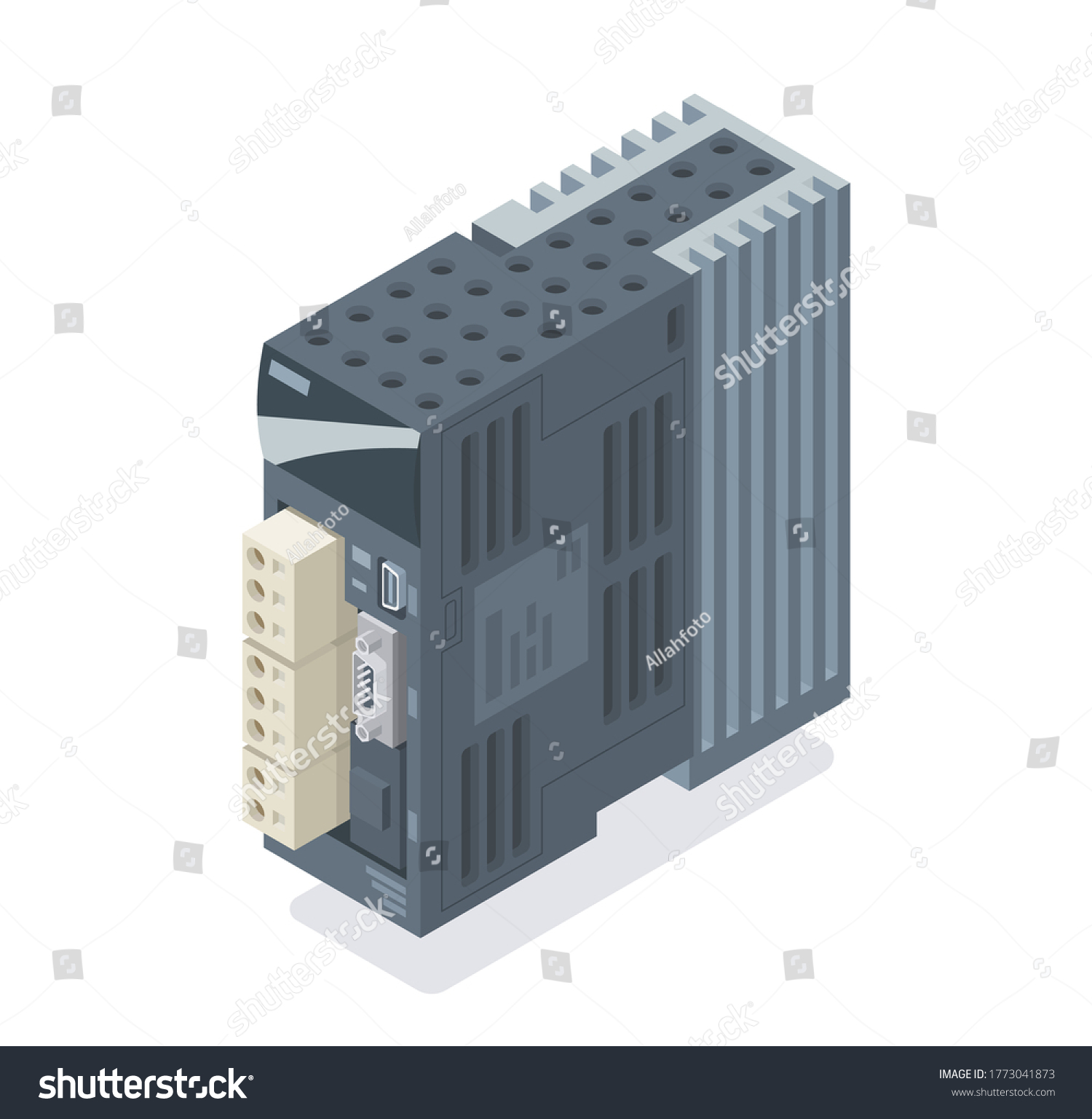 Servo Amplifier Plc System Isometric Vector Stock Vector (Royalty Free ...