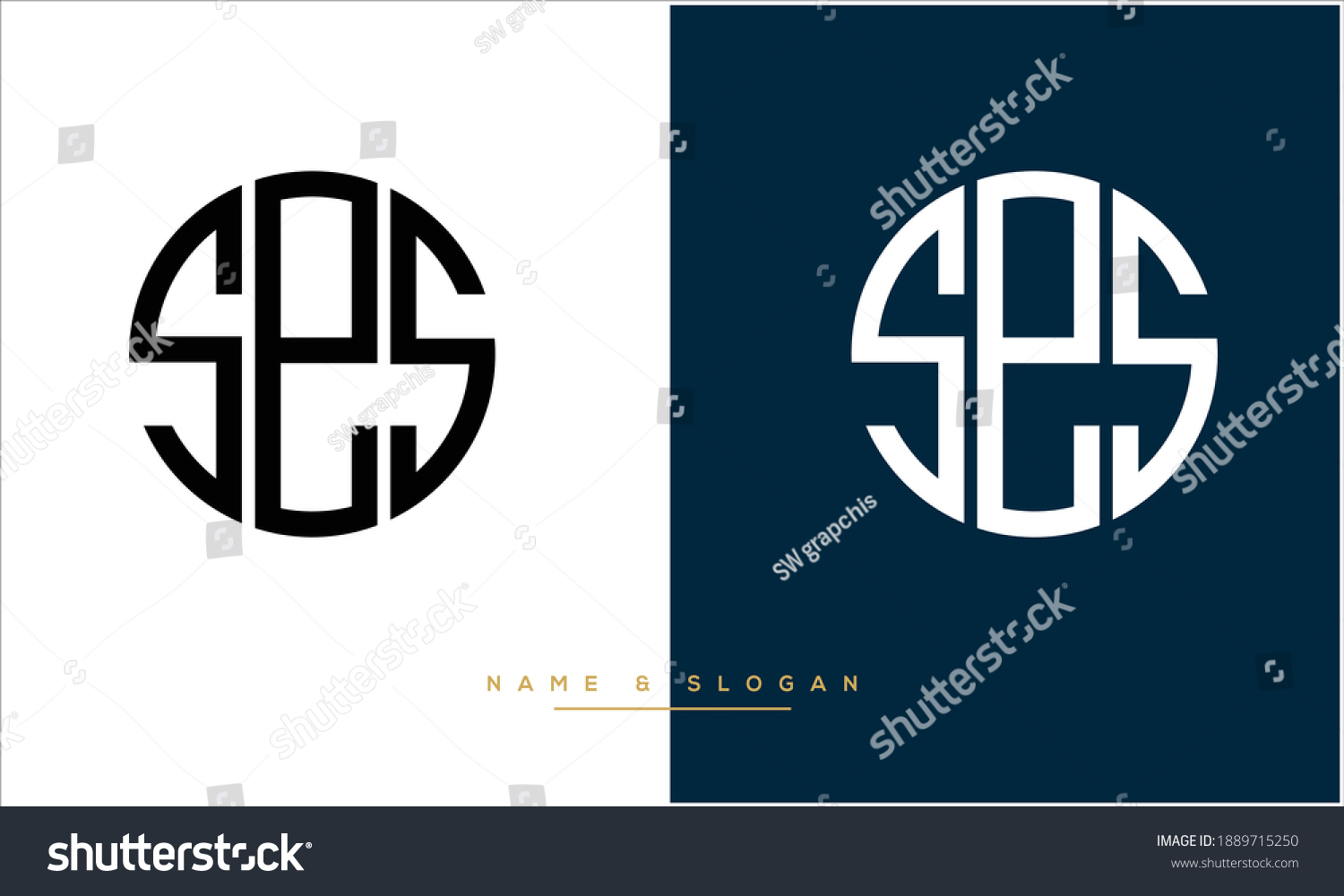 Ses Abstract Letters Logo Monogram Stock Vector (Royalty Free) 1889715250