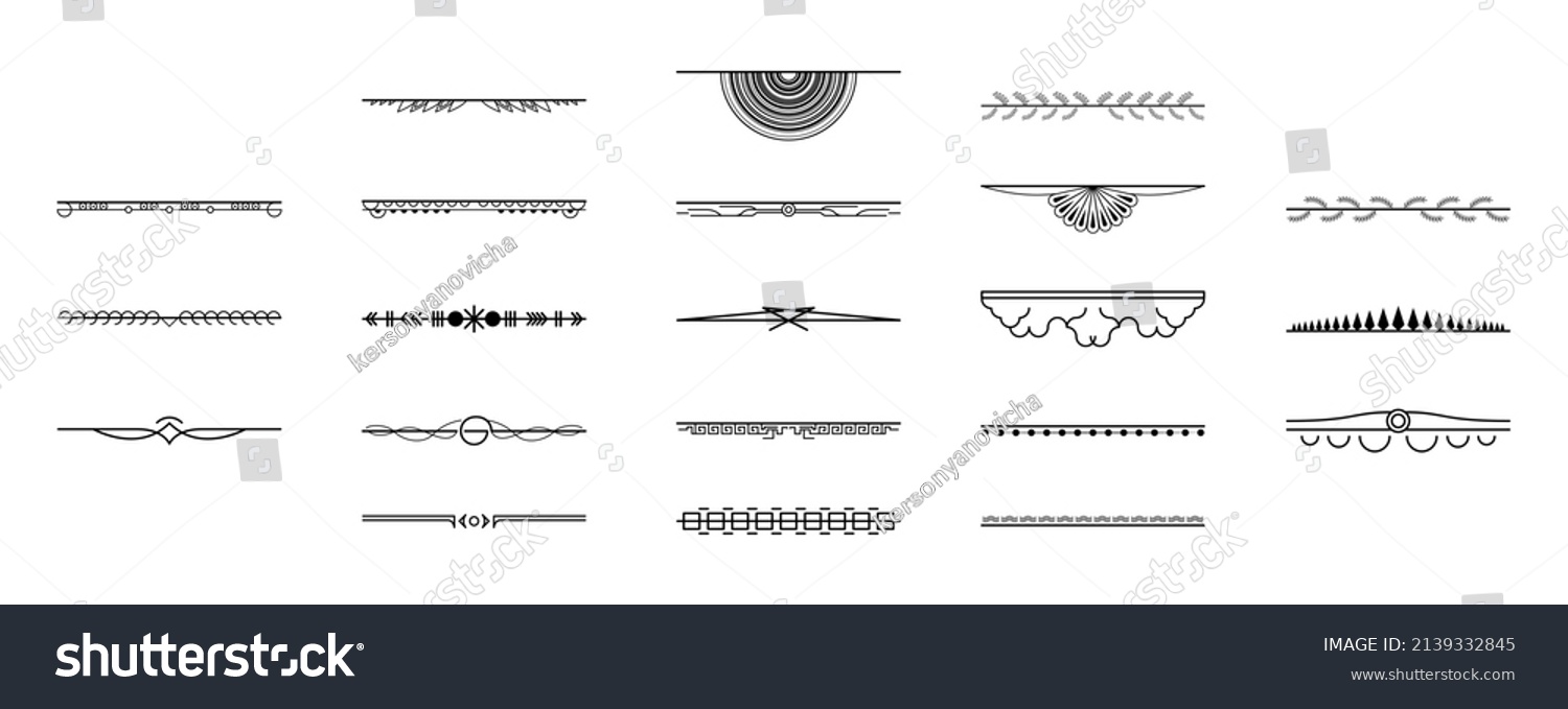Set Black Simple Line Collection Doodle Stock Vector (Royalty Free ...