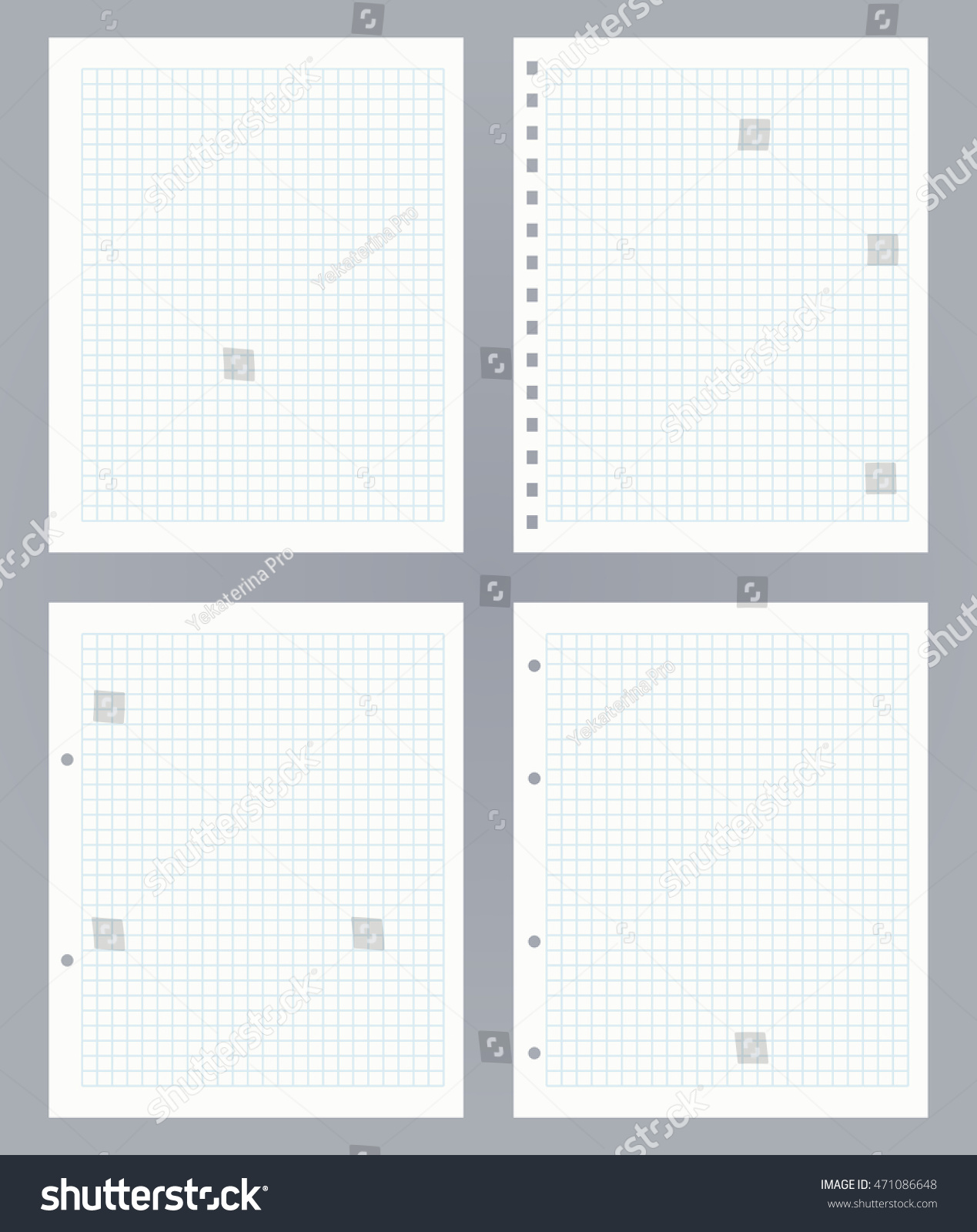 Set Blank Squared Exercise Book Vector Stock Vector (Royalty Free ...