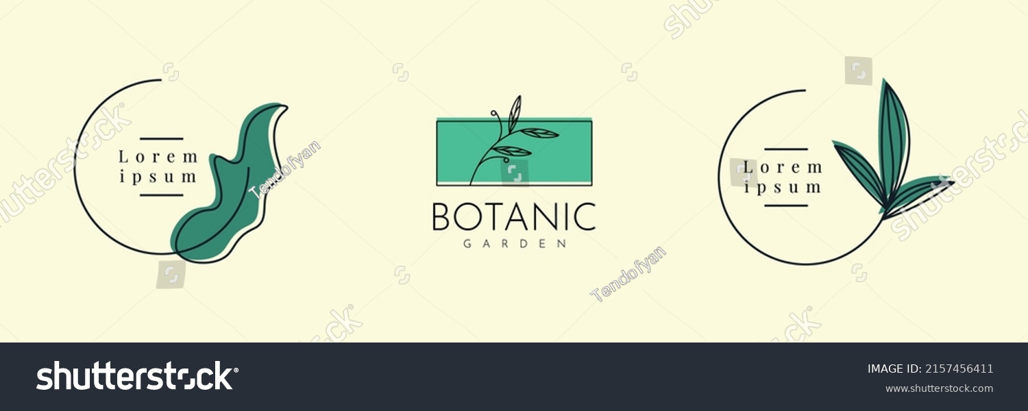 Set Botanic Logo Label Illustration Template Stock Vector (Royalty Free ...