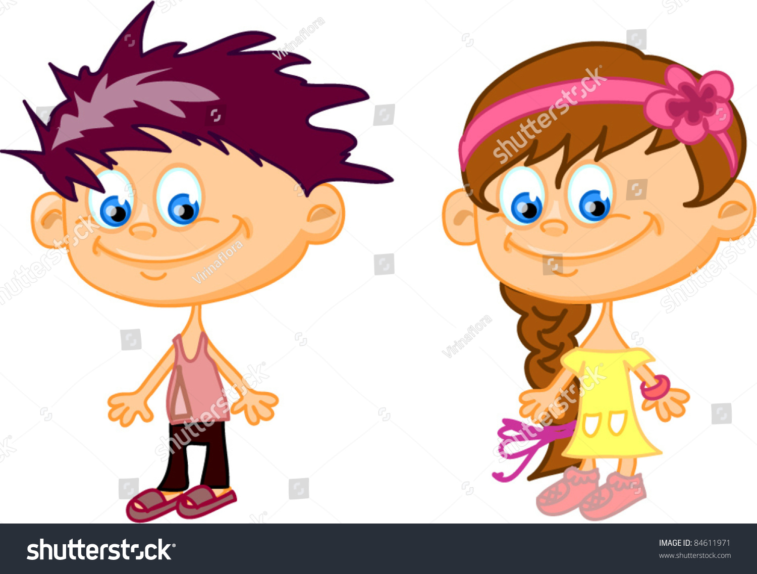 Set Cartoon Children Pupils Stock Vector (Royalty Free) 84611971 ...