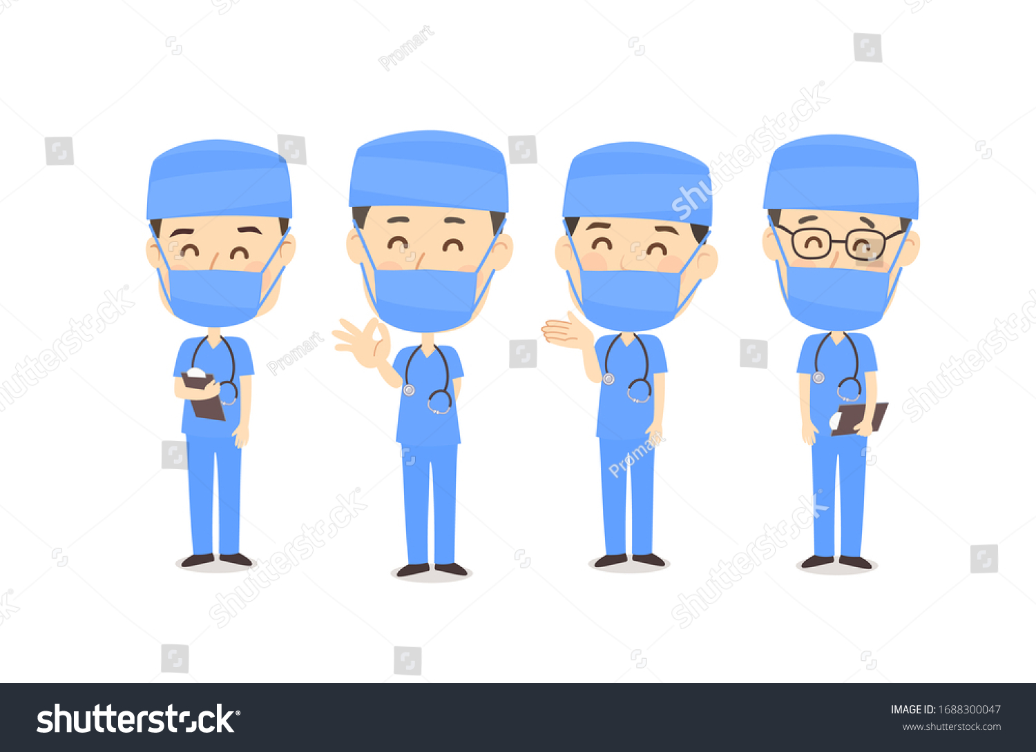 Set Cartoon Doctor Team Vector: เวกเตอร์สต็อก (ปลอดค่าลิขสิทธิ์ ...