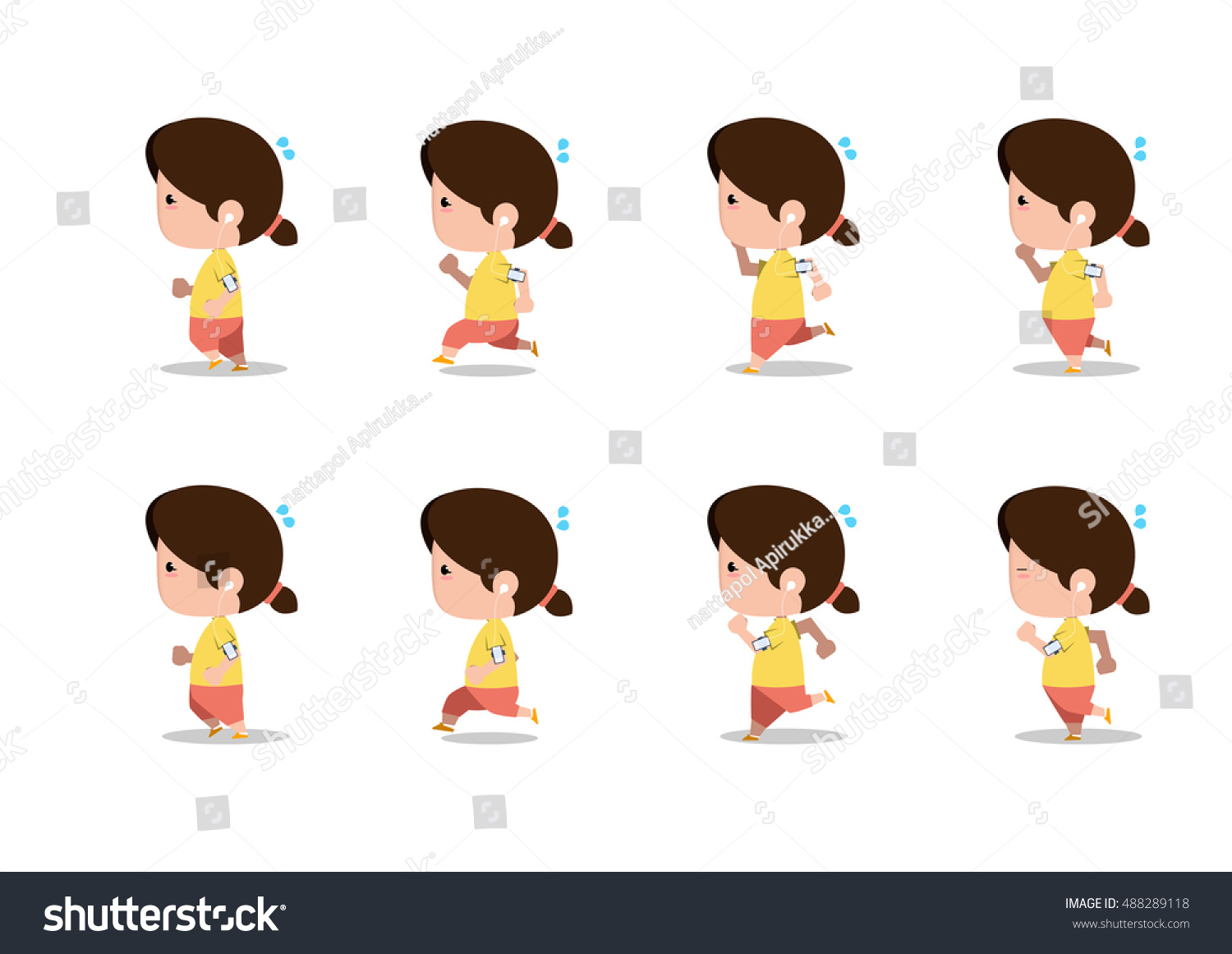 Set Cartoon Run Vector Stock Vector (Royalty Free) 488289118 | Shutterstock