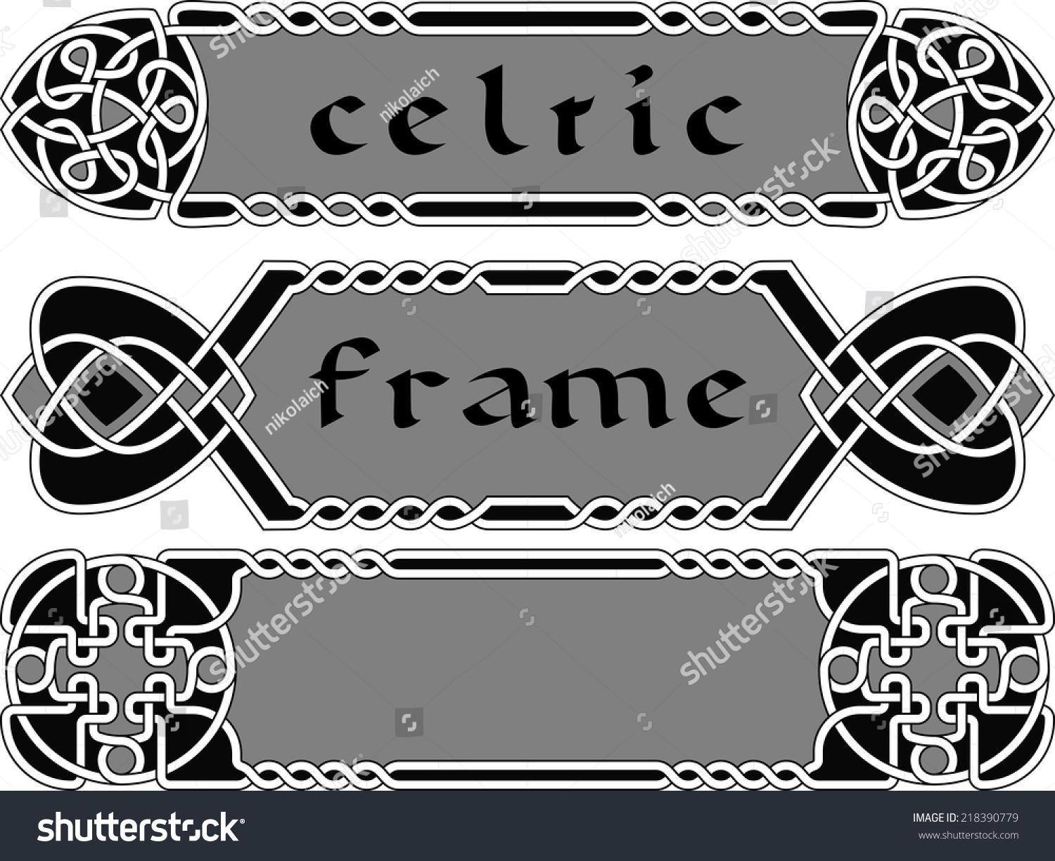 Set Celtic Frame Element Design Vector Stock Vector (Royalty Free ...